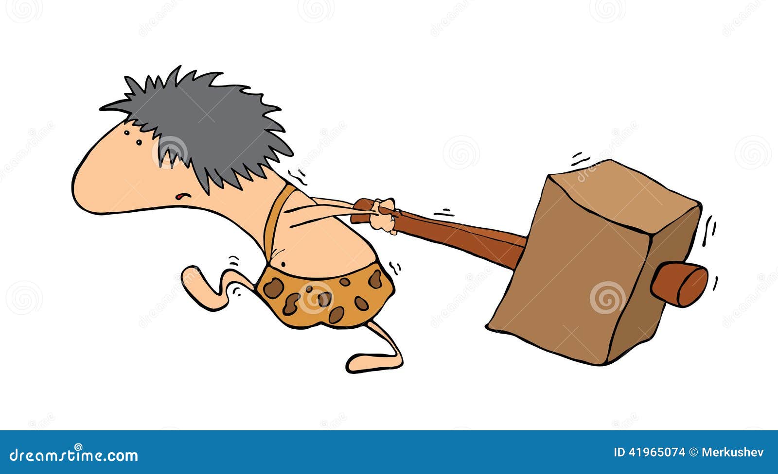 Primitive Man with a Hammer, Vector Stock Vector - Illustration of ...