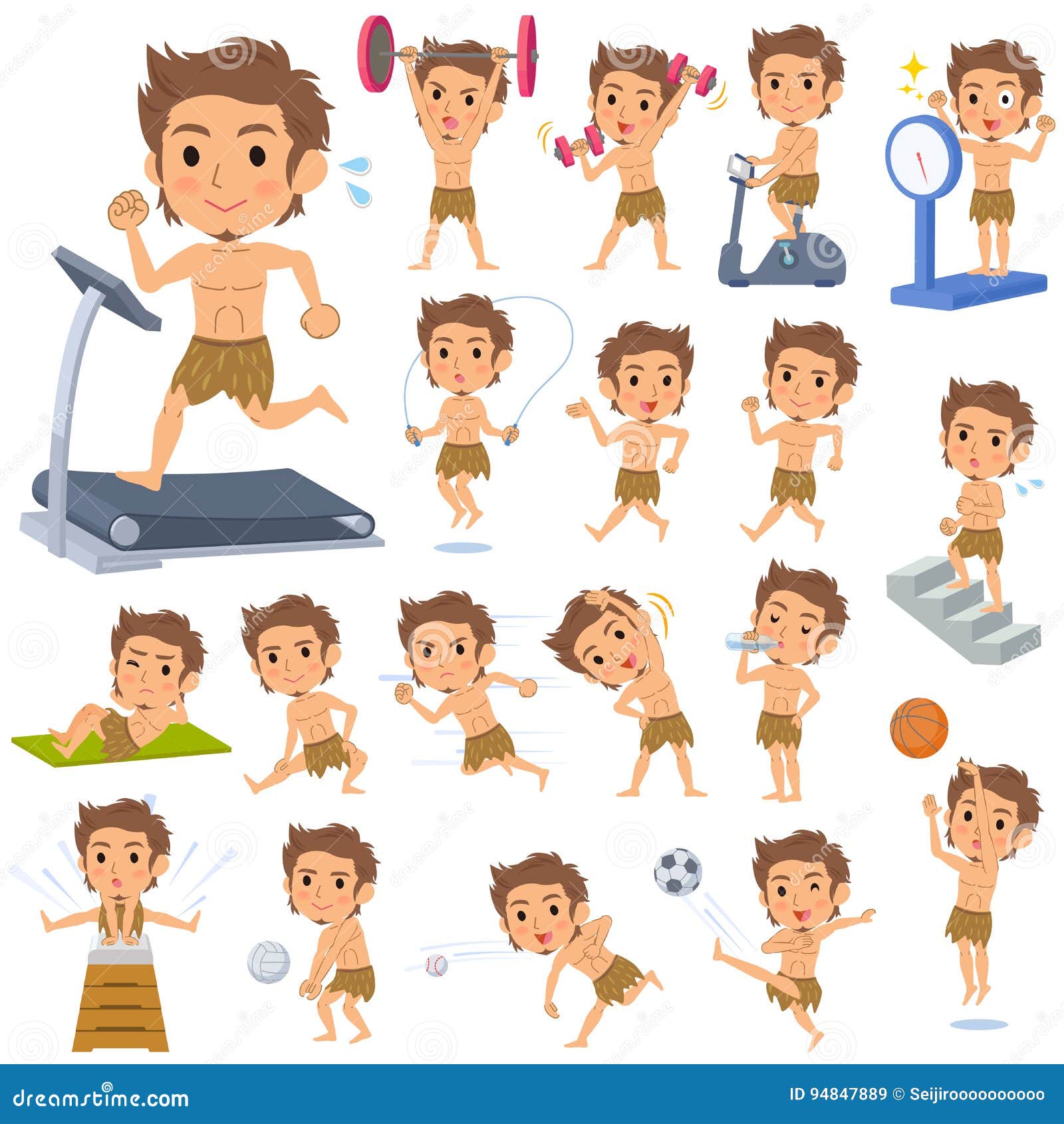 Primitive Man Loincloth Style Sports & Exercise Stock Vector ...