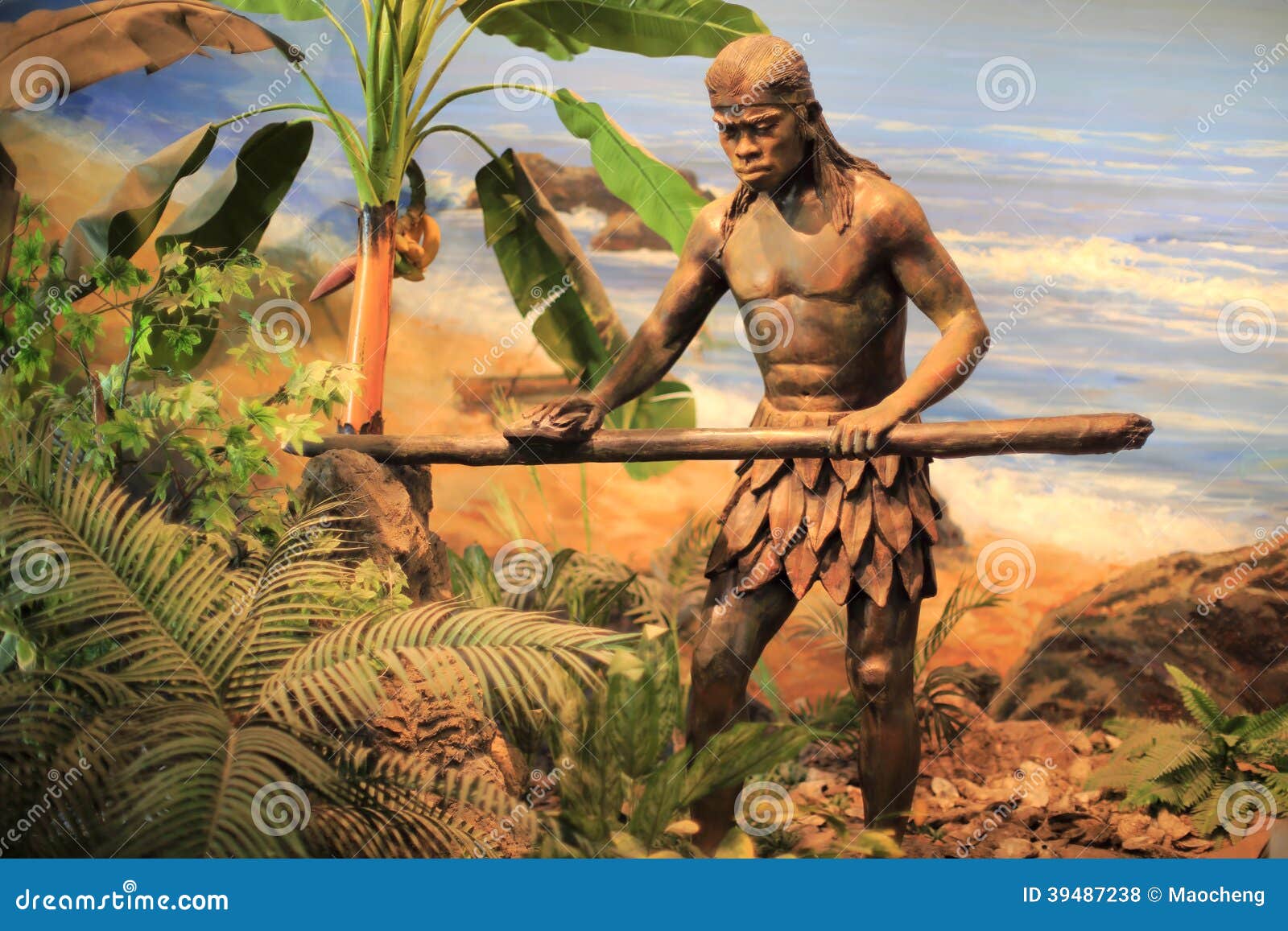 Primitive man making stick editorial stock photo. Image of male - 39487238