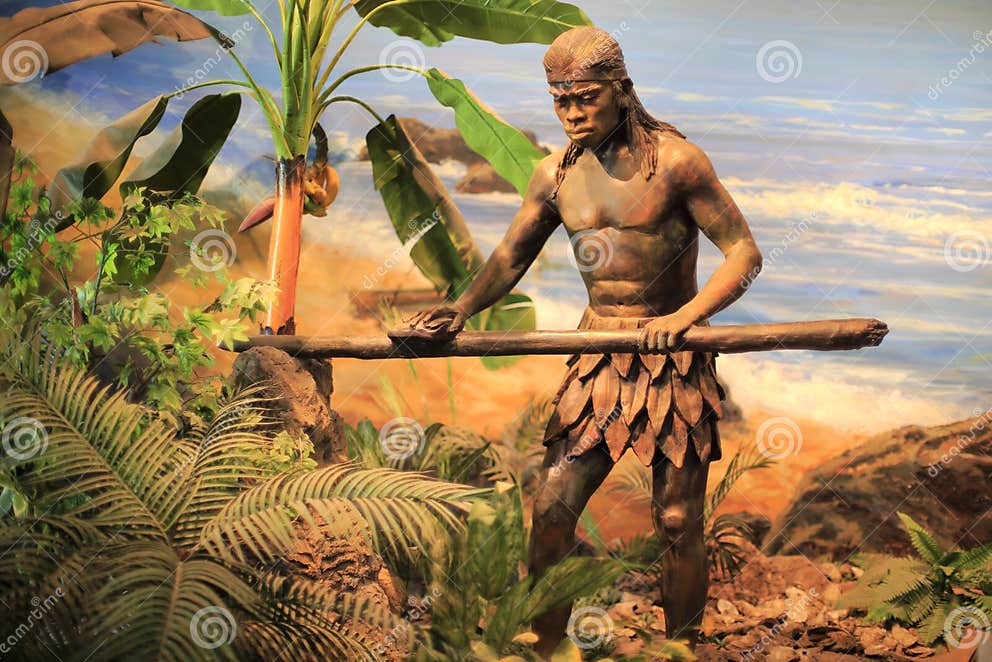 Primitive man making stick editorial stock photo. Image of male - 39487238
