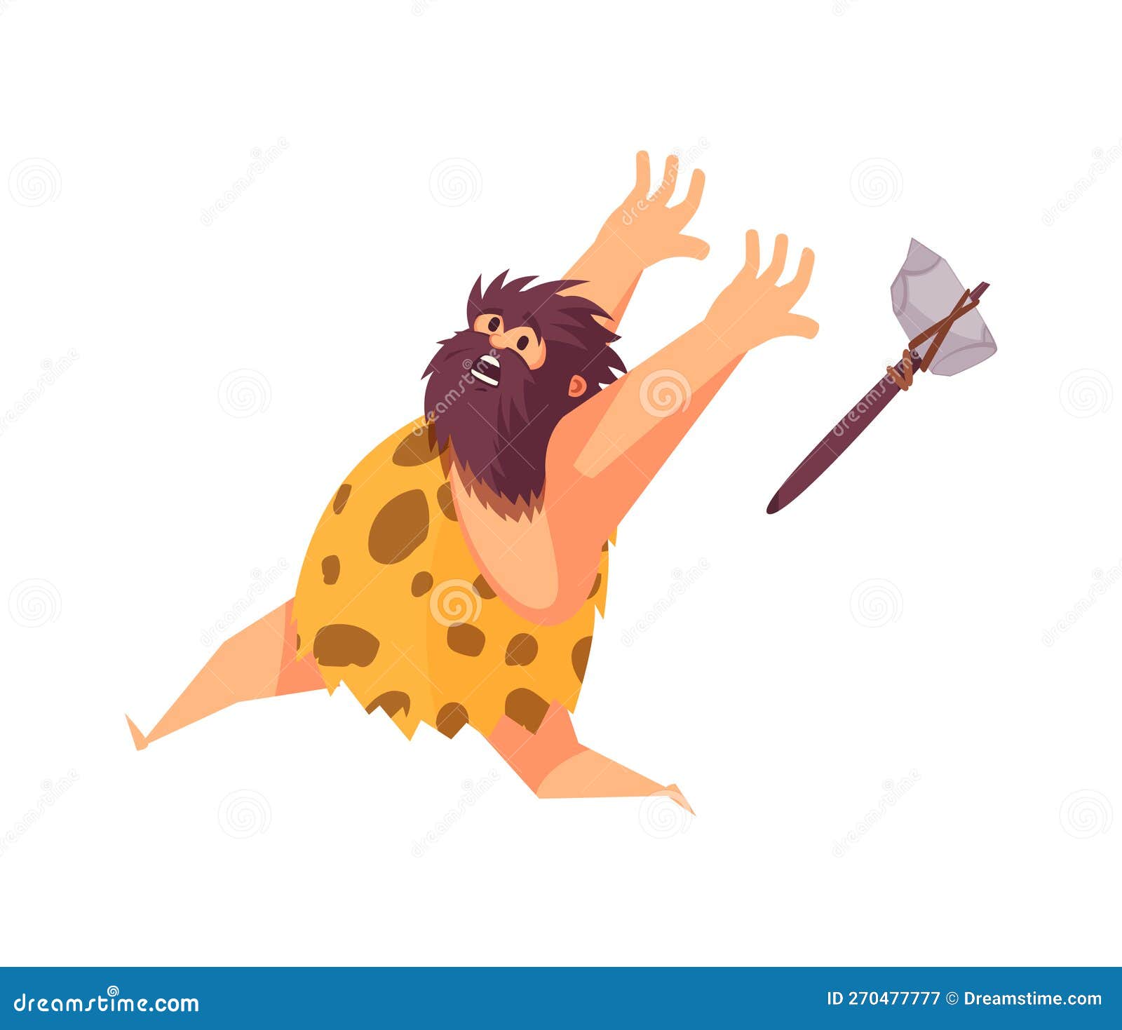 Primitive Man Scared Composition Stock Vector - Illustration of cave ...