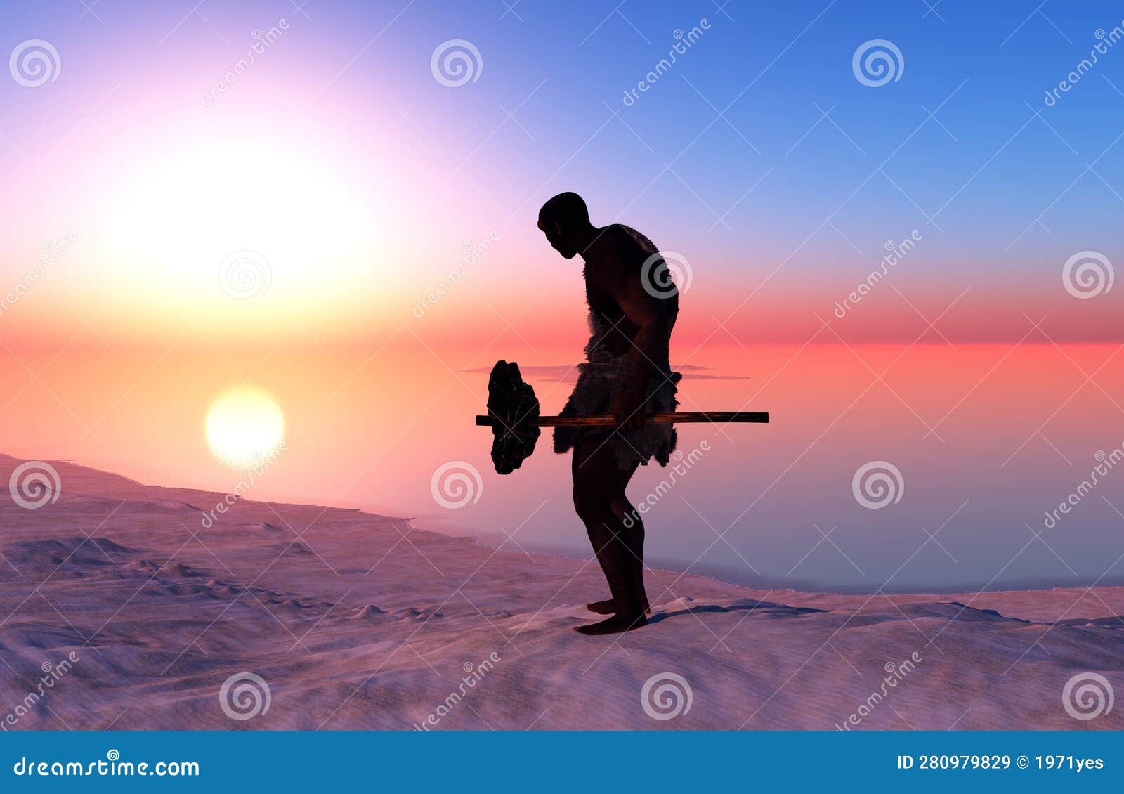 Primitive man stock illustration. Illustration of male - 280979829