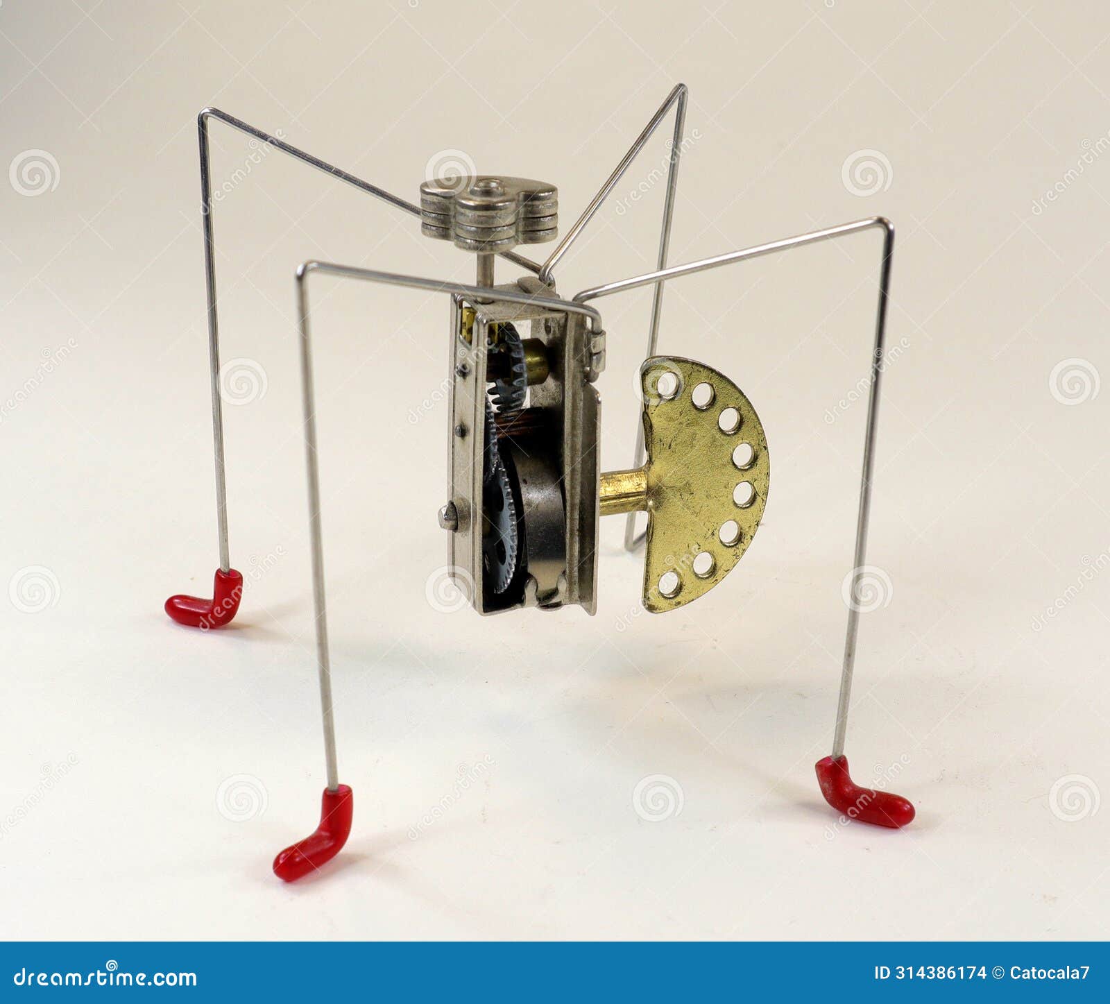 Primitive Retro Wind-up Toy Robot Spider Constructor, Isolated on White ...