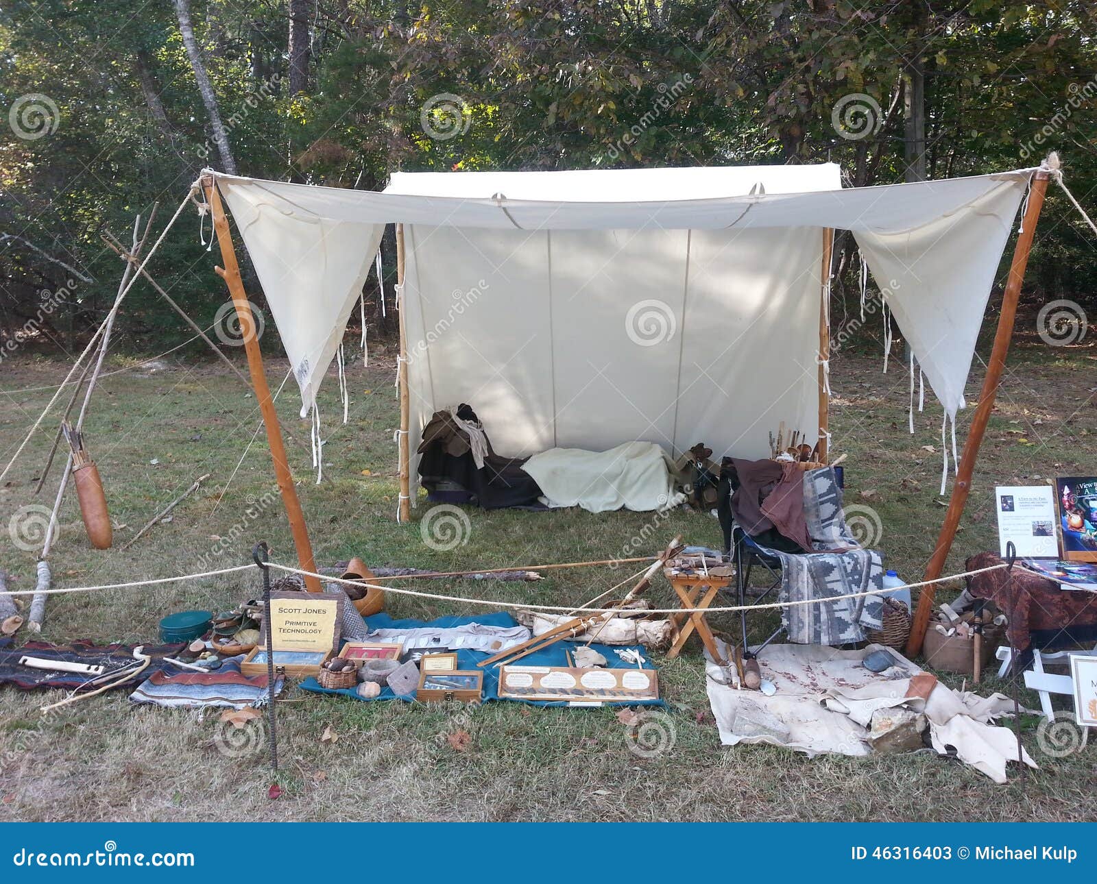 Primitive Shelter and Contents. Editorial Stock Photo - Image of ...