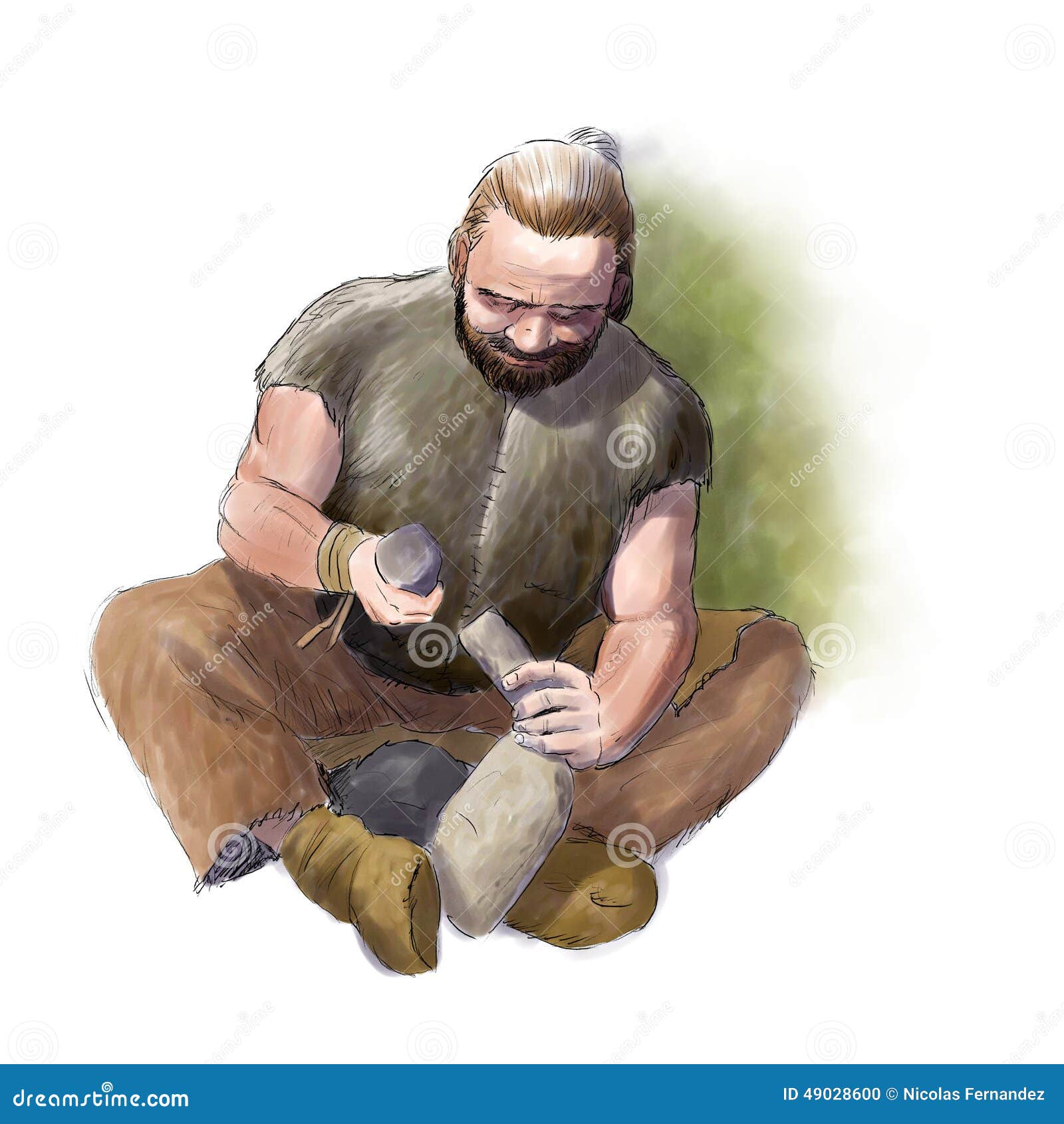 Primitive Stone carver stock illustration. Illustration of isolated ...