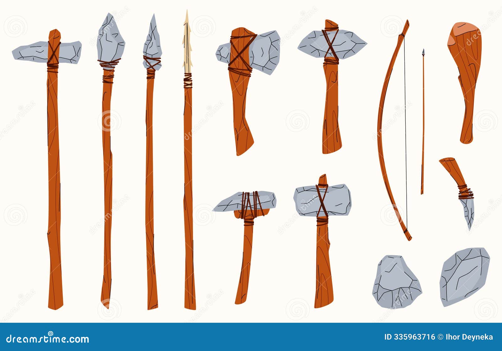 Primitive Tools of the Stone Age. Tools and Weapons of Primitive People ...