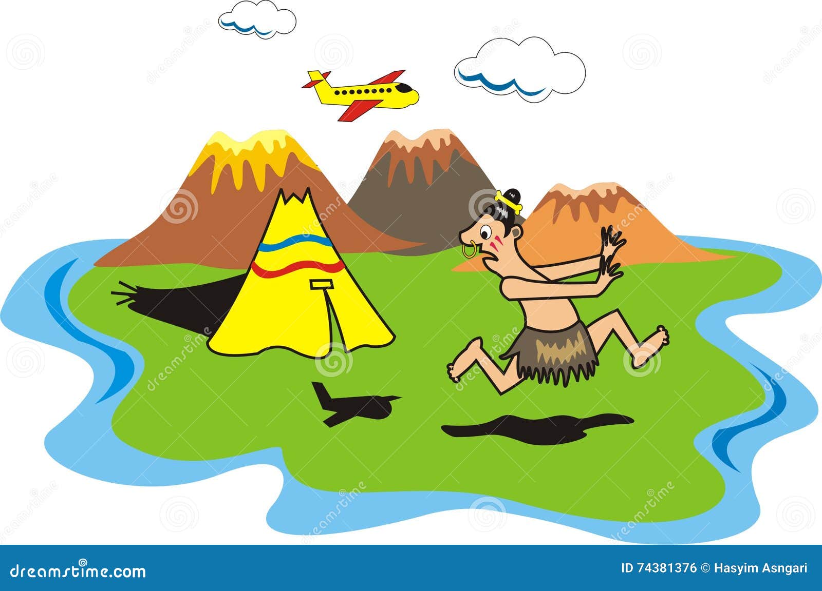 Primitive tribe stock illustration. Illustration of mountain - 74381376