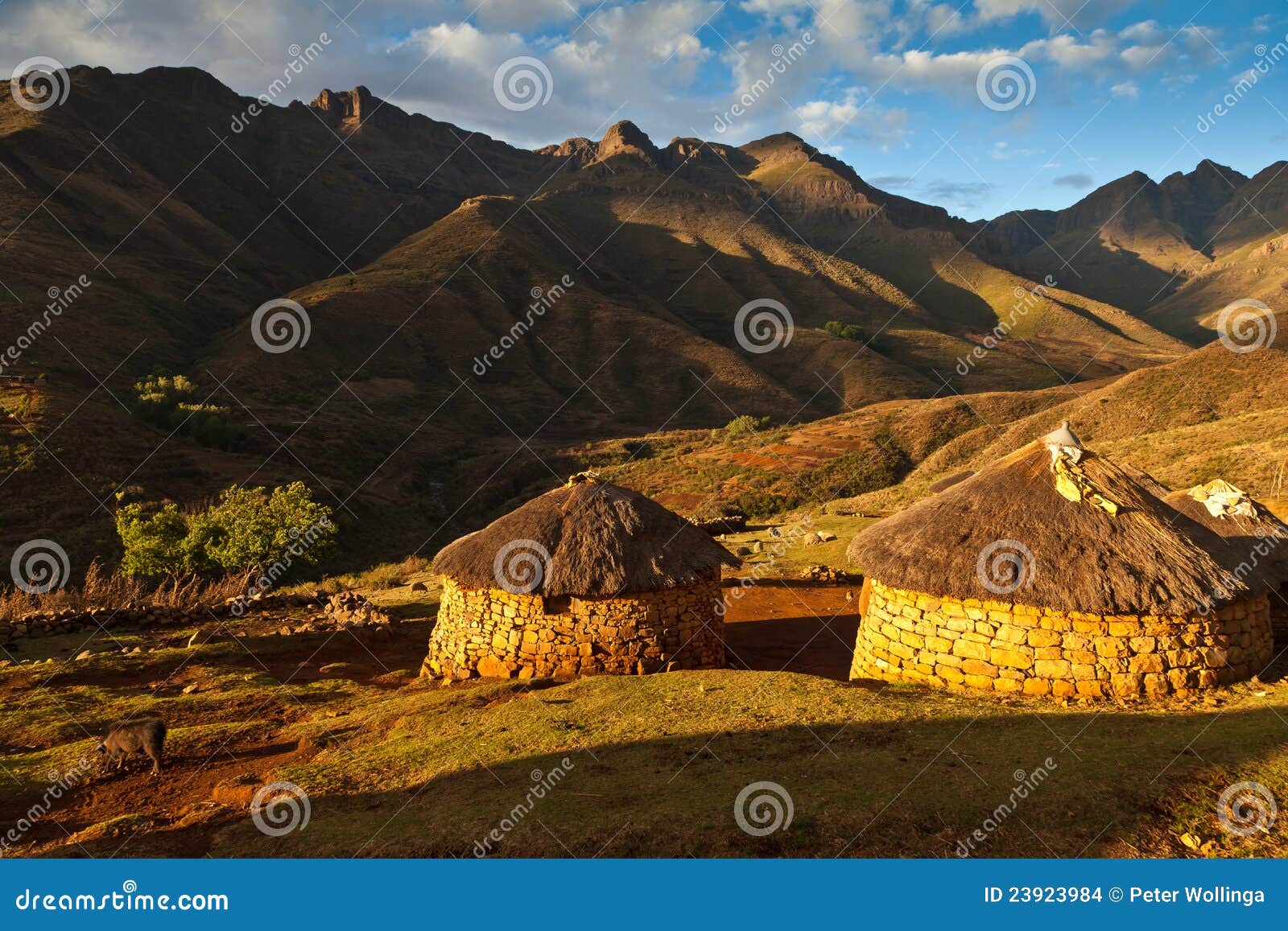 Primitive Village in the Mountains Stock Photo - Image of primitive ...