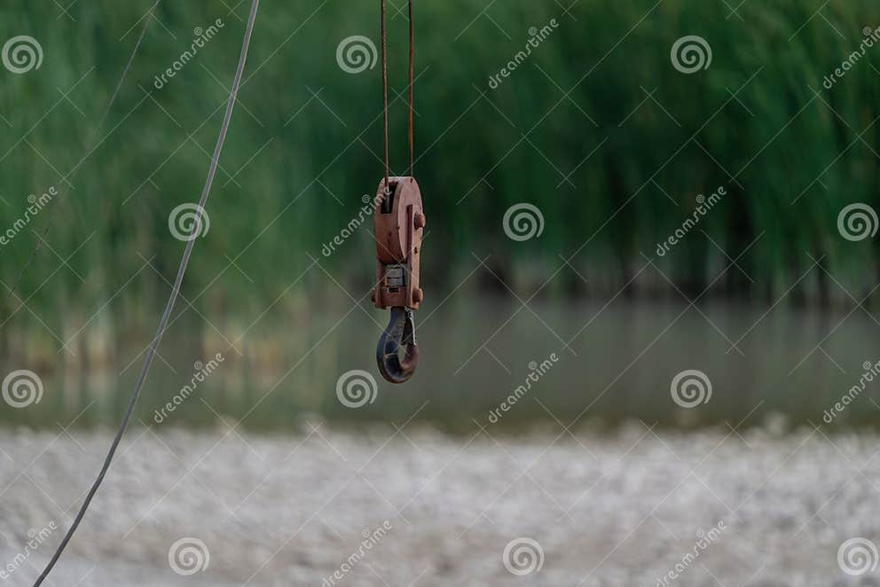 A Primitive Winch System. Hooked Load Hoist Stock Photo - Image of ...