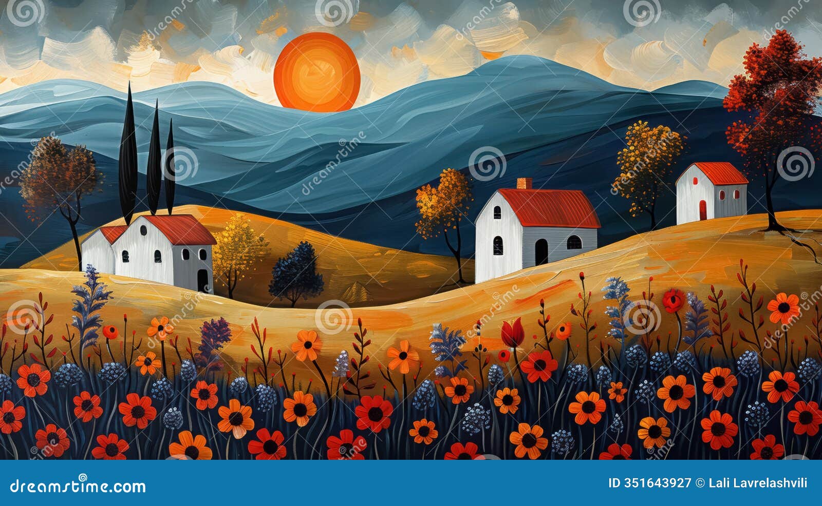 Primitivism - Painting with Bold Colors Stock Illustration ...