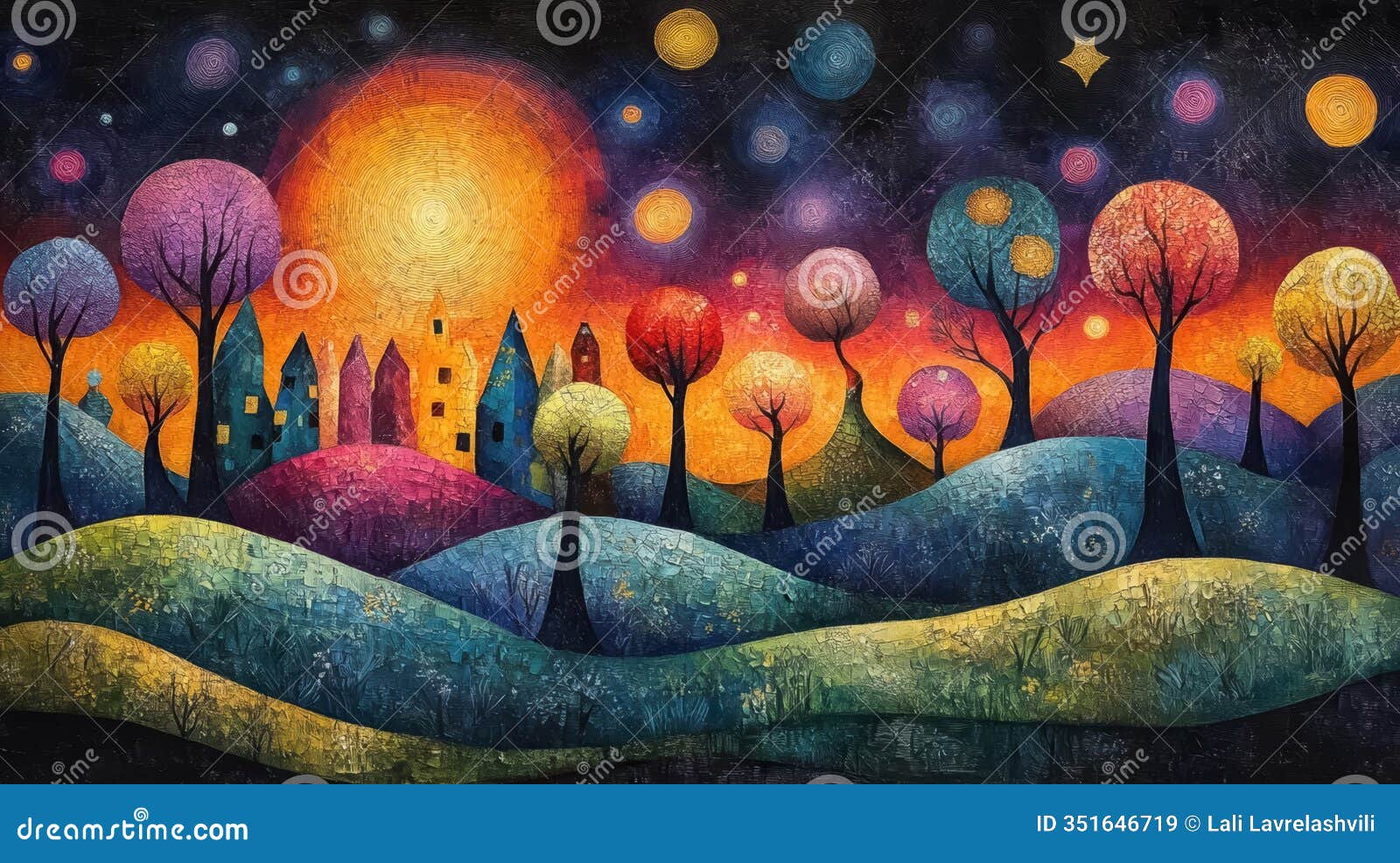 Primitivism - Painting with Bold Colors Stock Illustration ...