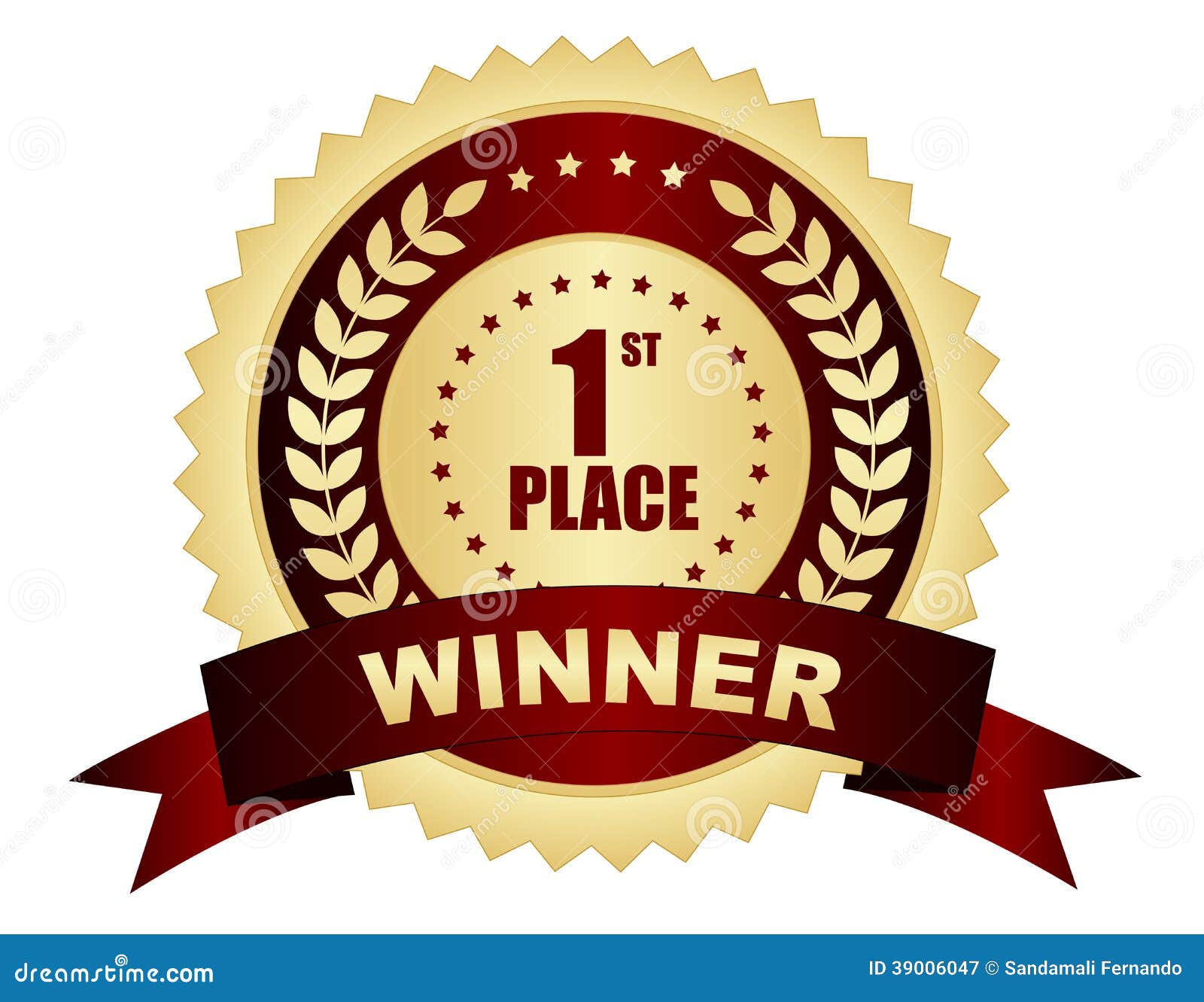 Primo Distintivo Del Vincitore Del Posto Illustrazione Vettoriale ...