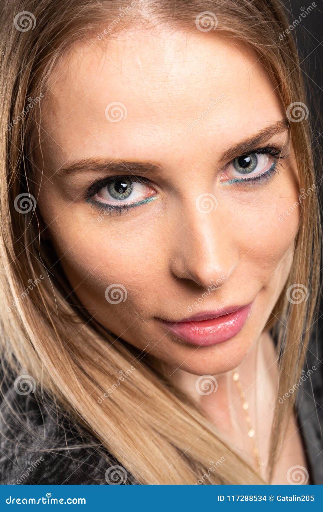 Primo Piano Di Bello Modello Femminile Che Posa Con Il Trucco ... Primo Piano Di Bello Modello Femminile Che Posa Con Il Trucco ...