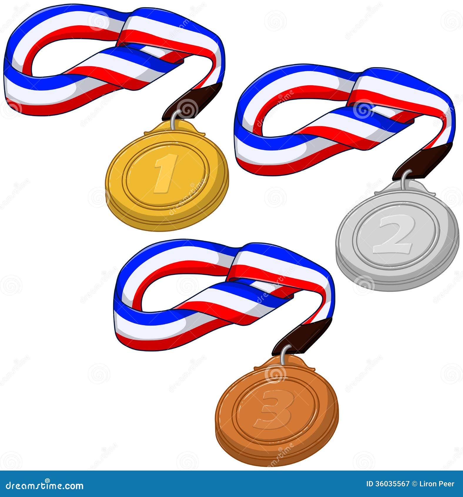 Primo Secondo E Terzo Pacchetto Delle Medaglie Del Posto Illustrazione ...