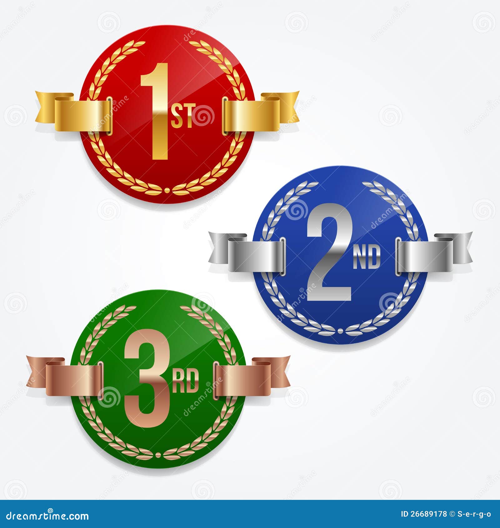 Primo; Secondo; Terzi Emblemi Dei Premi Illustrazione Vettoriale ...