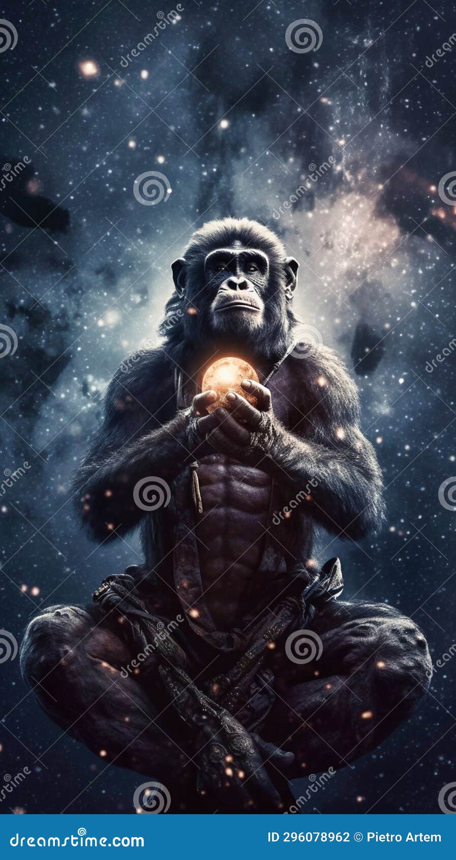 The Primordial Darkness Embodying a Monkey God. Stock Photo - Image of ...
