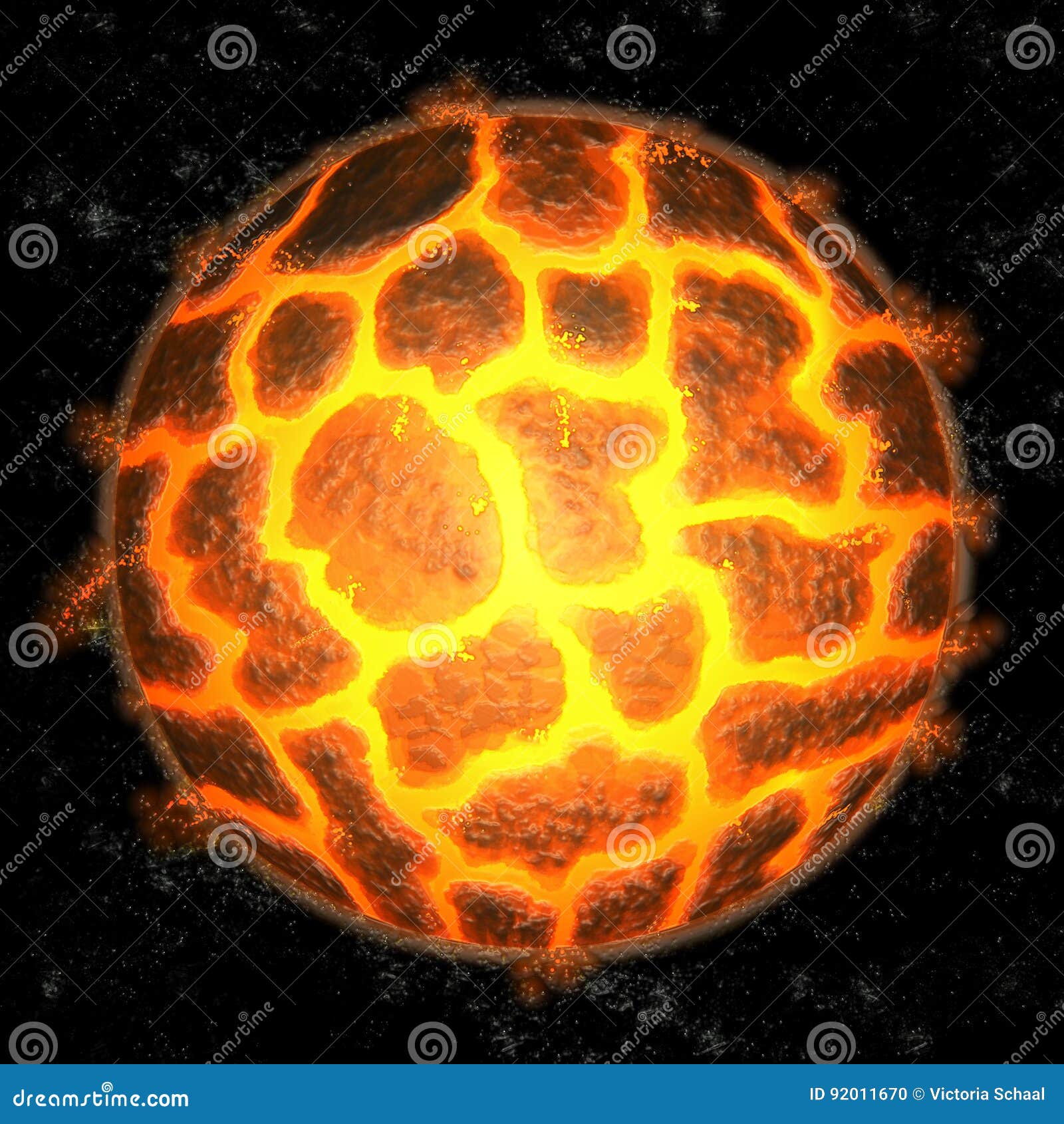 Primordial Incandescent Earth in Space Stock Illustration ...