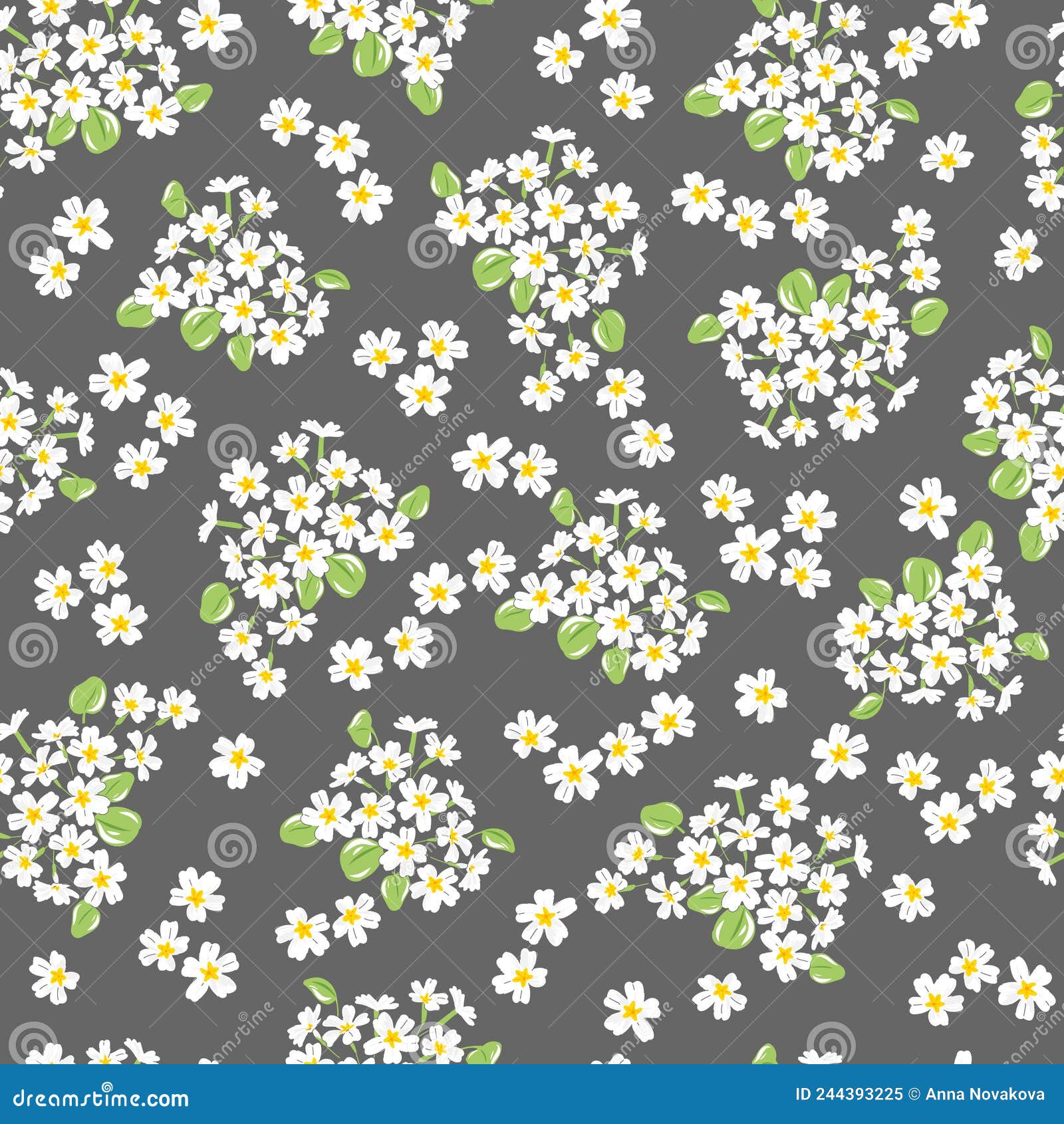 Primrose Vector Seamless Pattern. Stock Vector - Illustration of ...