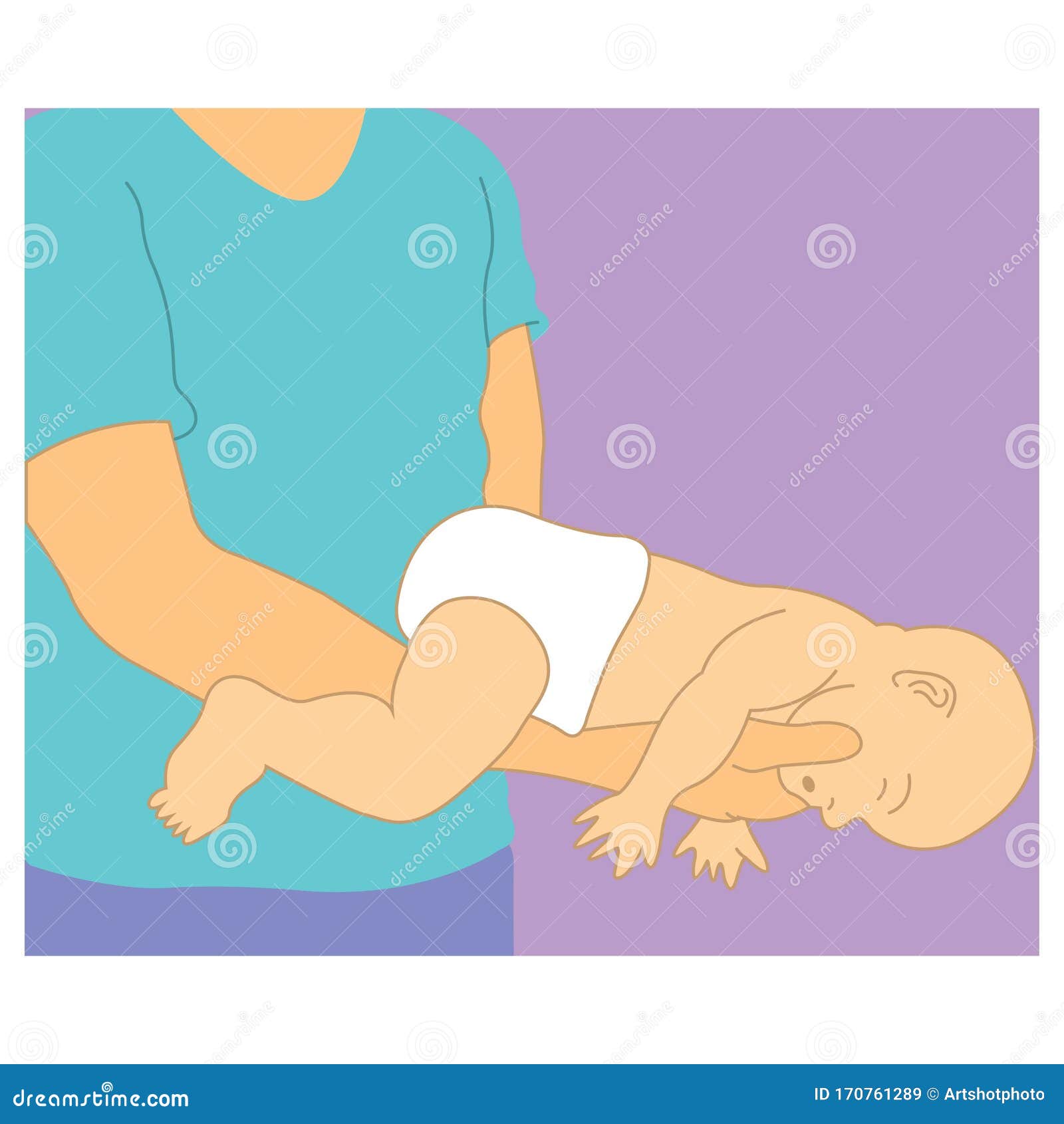 How To Give First Aid for Newborns in Case of Chocking Stock Vector ...