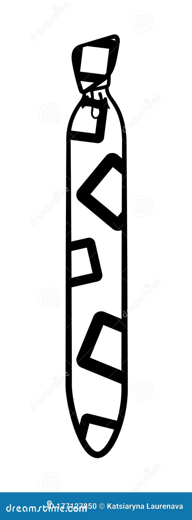 Prince Albert Knot Necktie with Squares Pattern in Black Lines on White ...