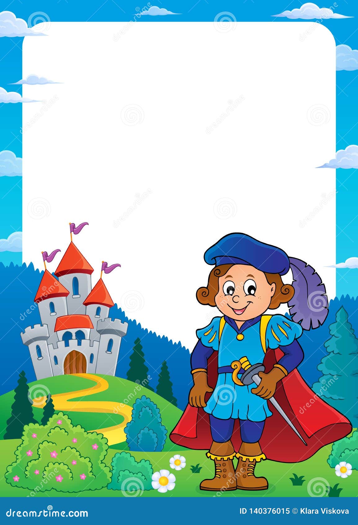 Prince and Castle Theme Frame 2 Stock Vector - Illustration of ...