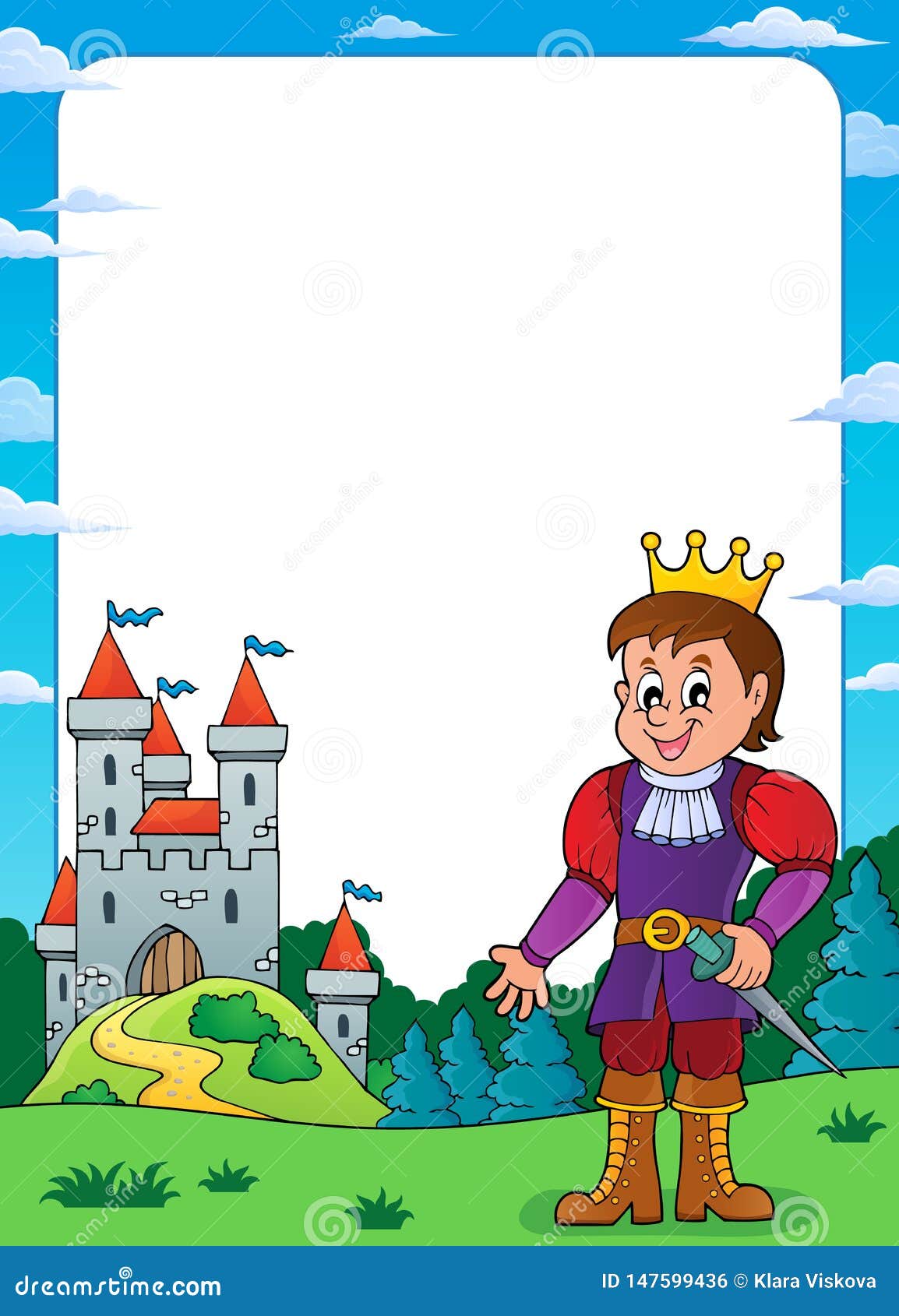 Prince and Castle Theme Frame 3 Stock Vector - Illustration of palace ...