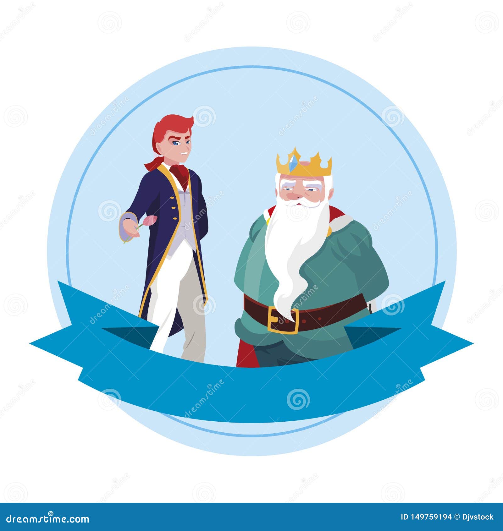 Prince Charming with King Characters Stock Illustration - Illustration ...