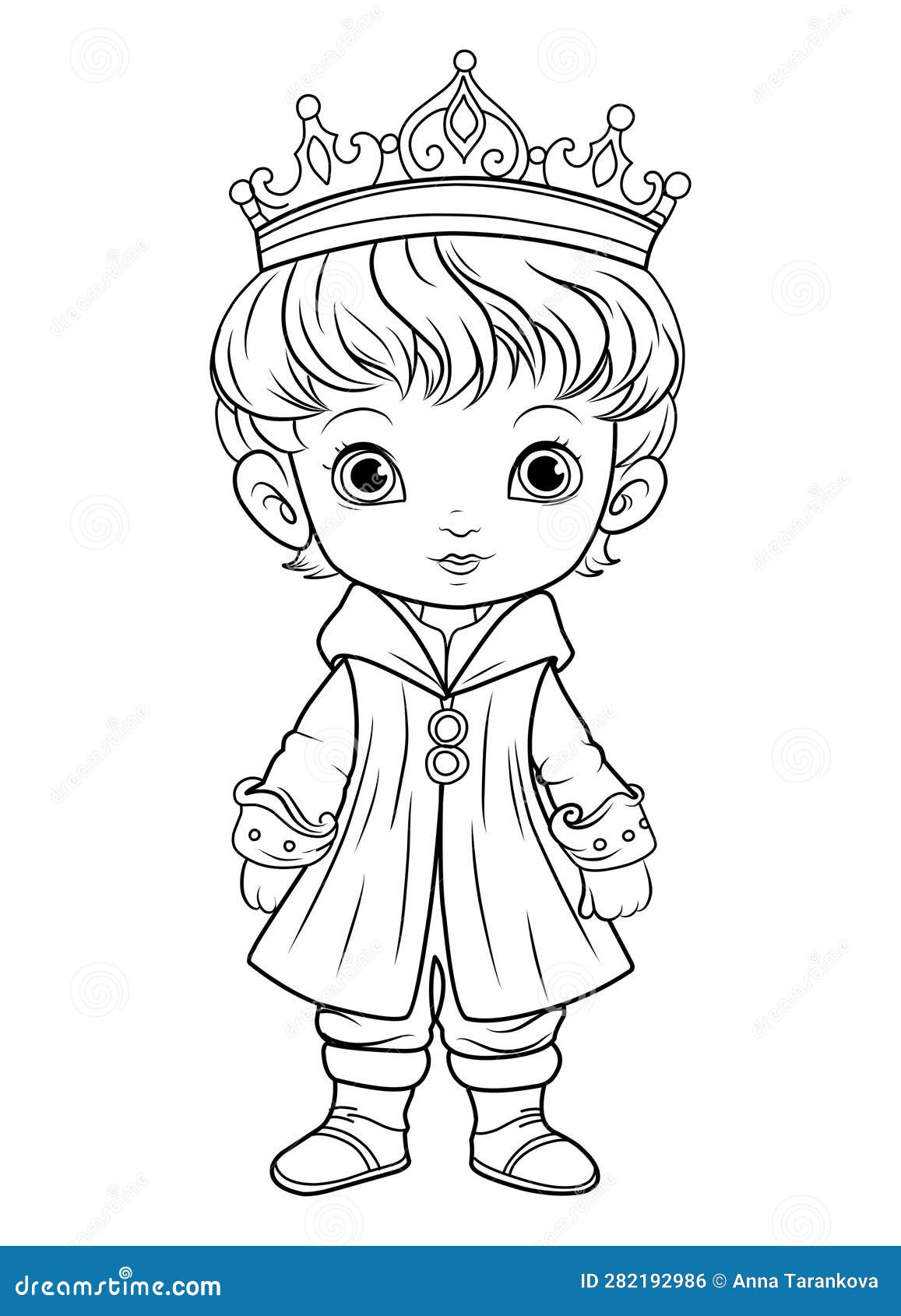 Prince Coloring Page. Coloring Page Prince In A Crown And Royal Clothes ...