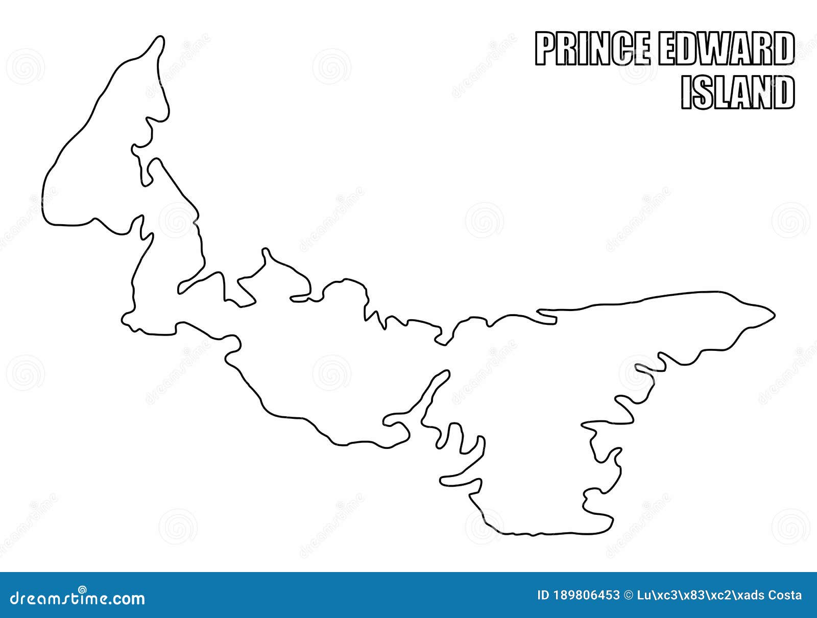 Prince Edward Island Outline Map Stock Illustration - Illustration of ...