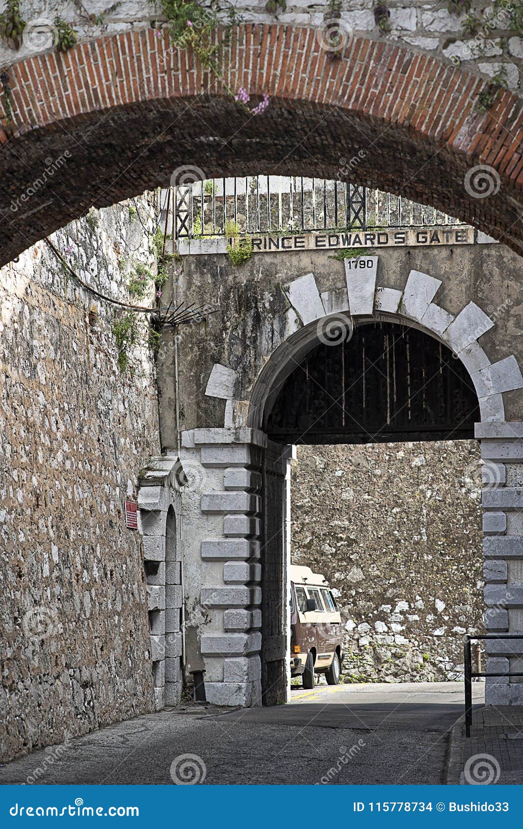 Prince Edwards Gate in Gibraltar Editorial Stock Image - Image of gate ...