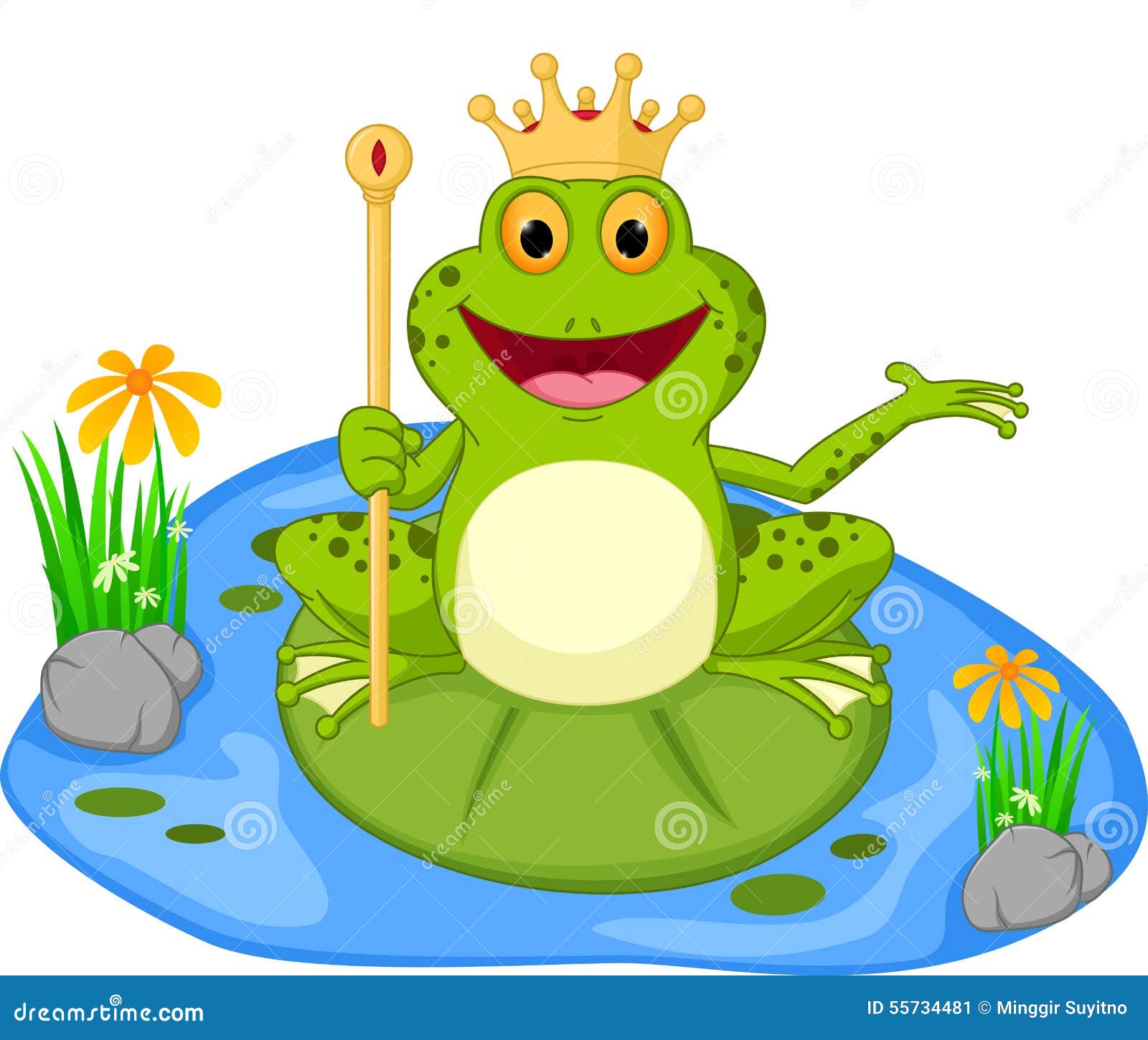 Prince Frog Cartoon Vector | CartoonDealer.com #55917855