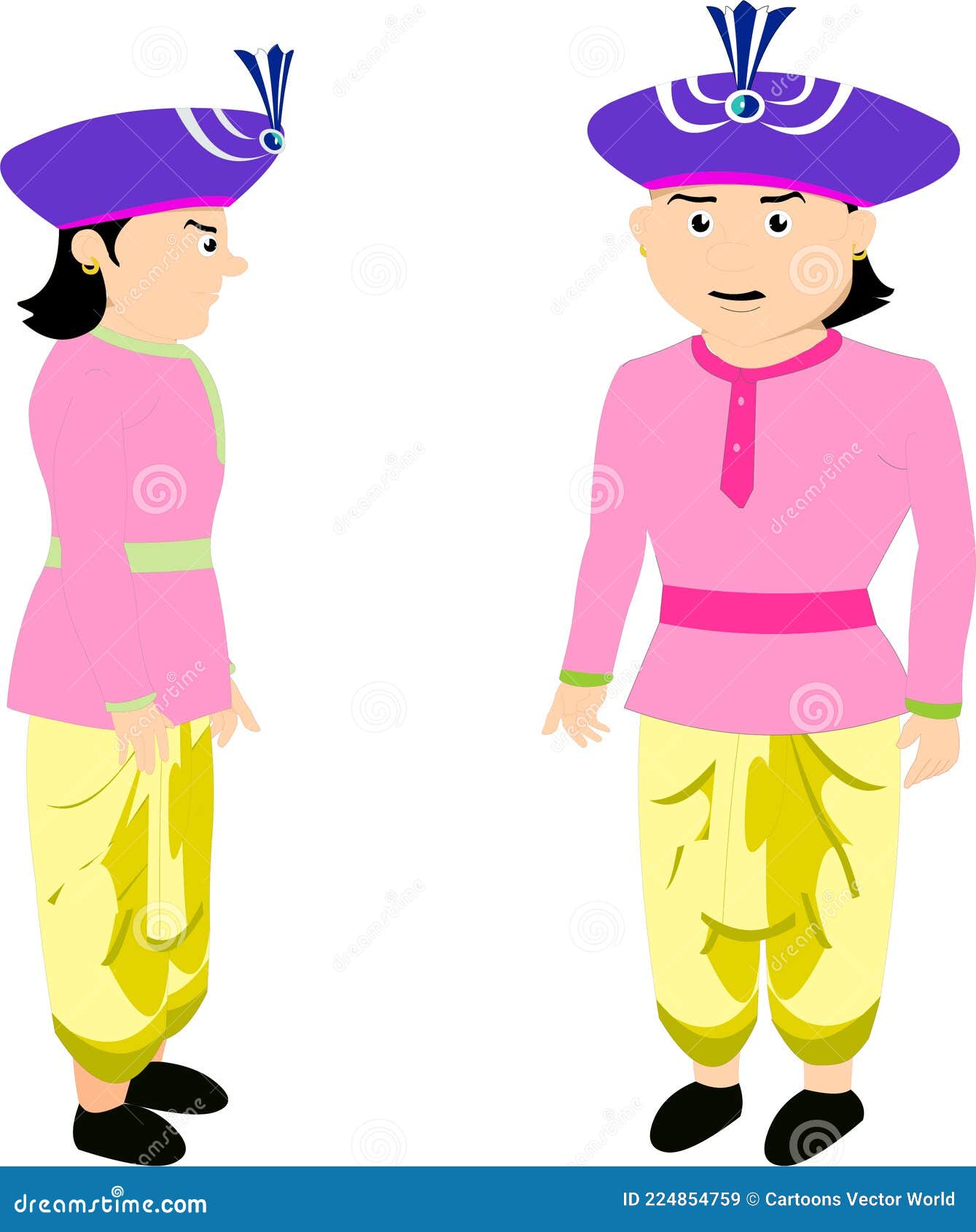 Prince Full Rig Character Vector Artwork, Different Poses Stock Vector ...