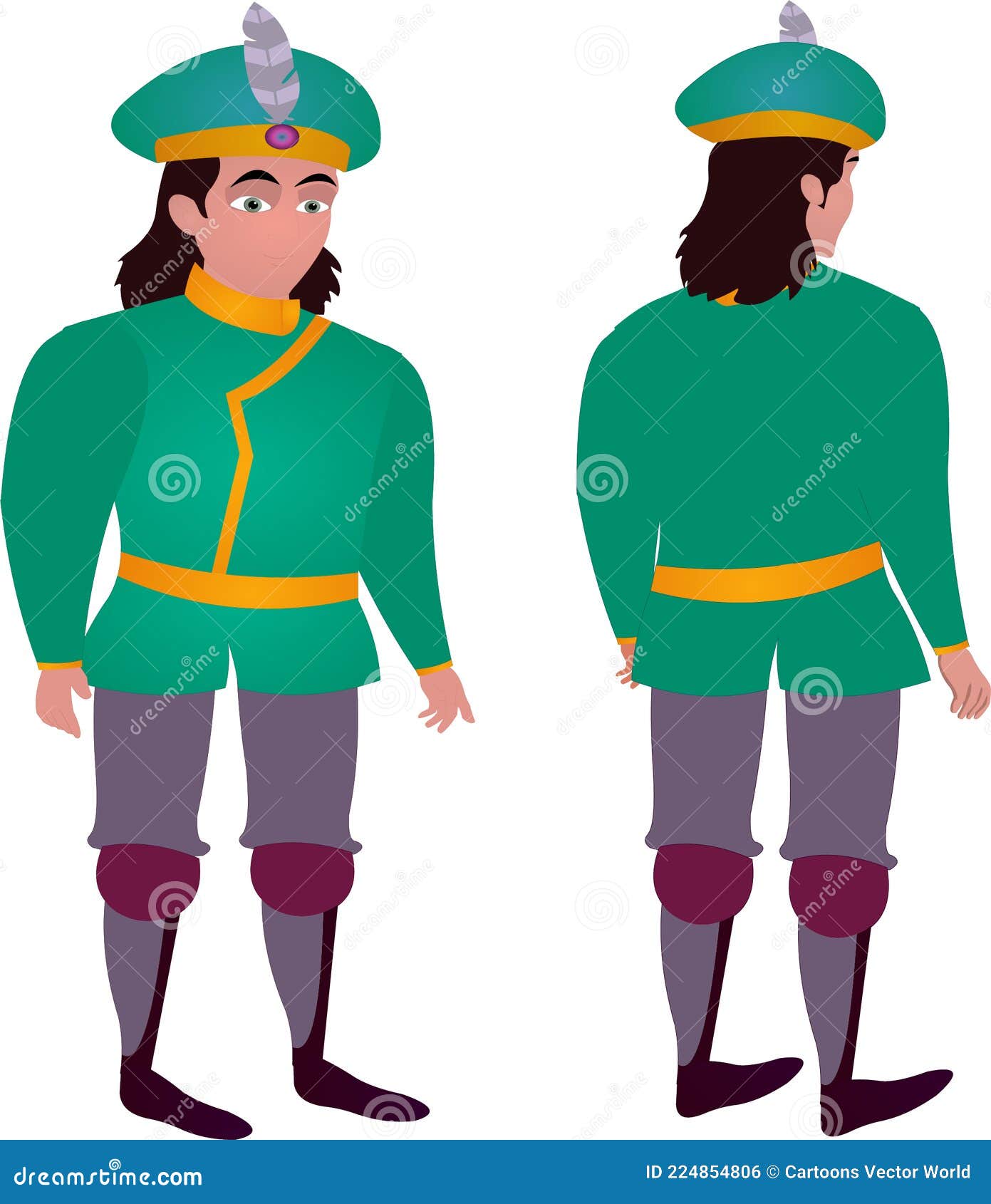Prince Full Rig Character Vector Artwork, Different Poses ...