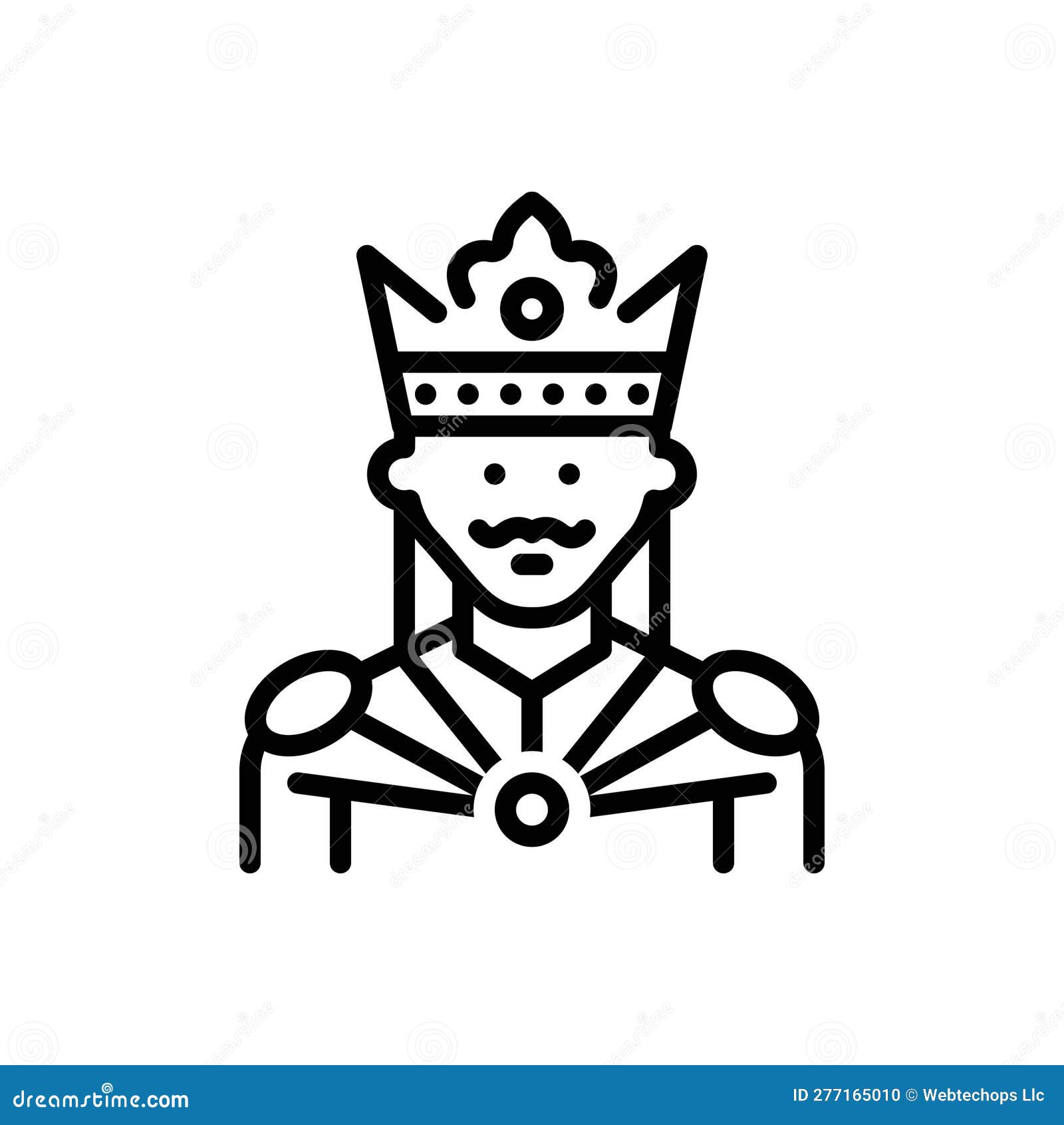 Black Line Icon for Prince, King and Crown Stock Vector - Illustration ...