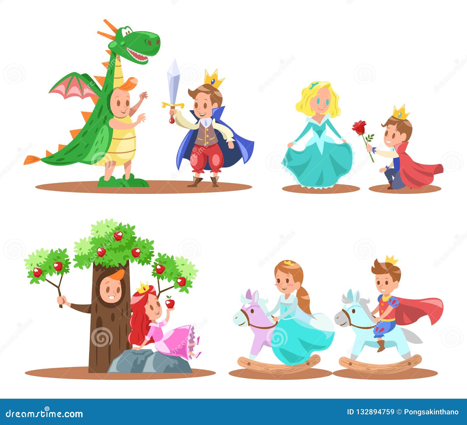 Prince and Princess Character Design Stock Vector - Illustration of ...
