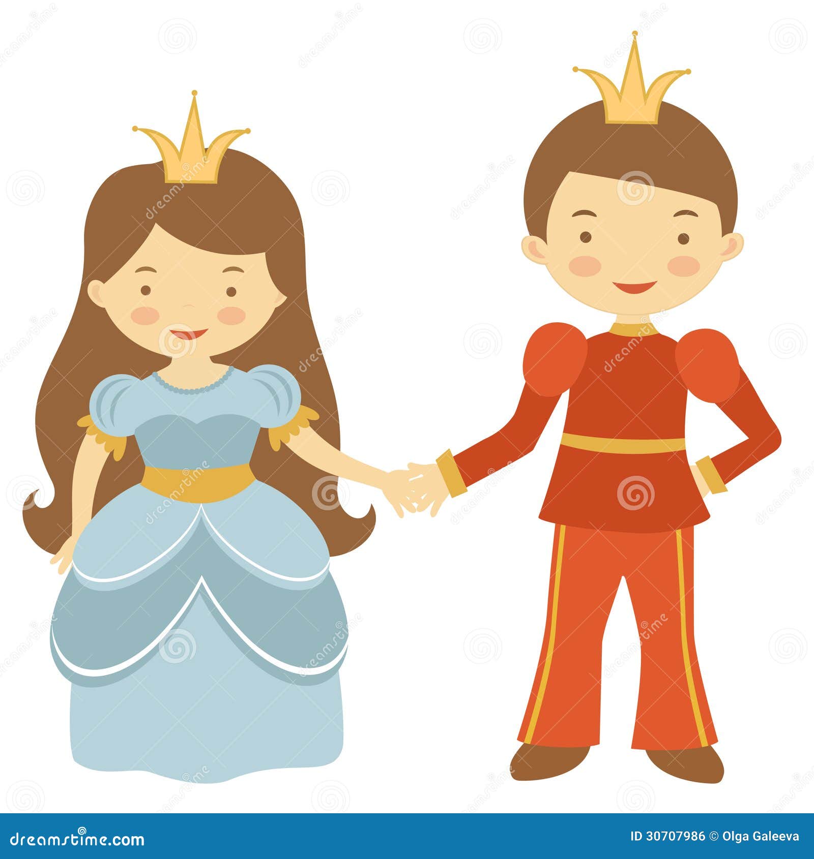 Prince and Princess Holding Hands Stock Vector - Illustration of ...