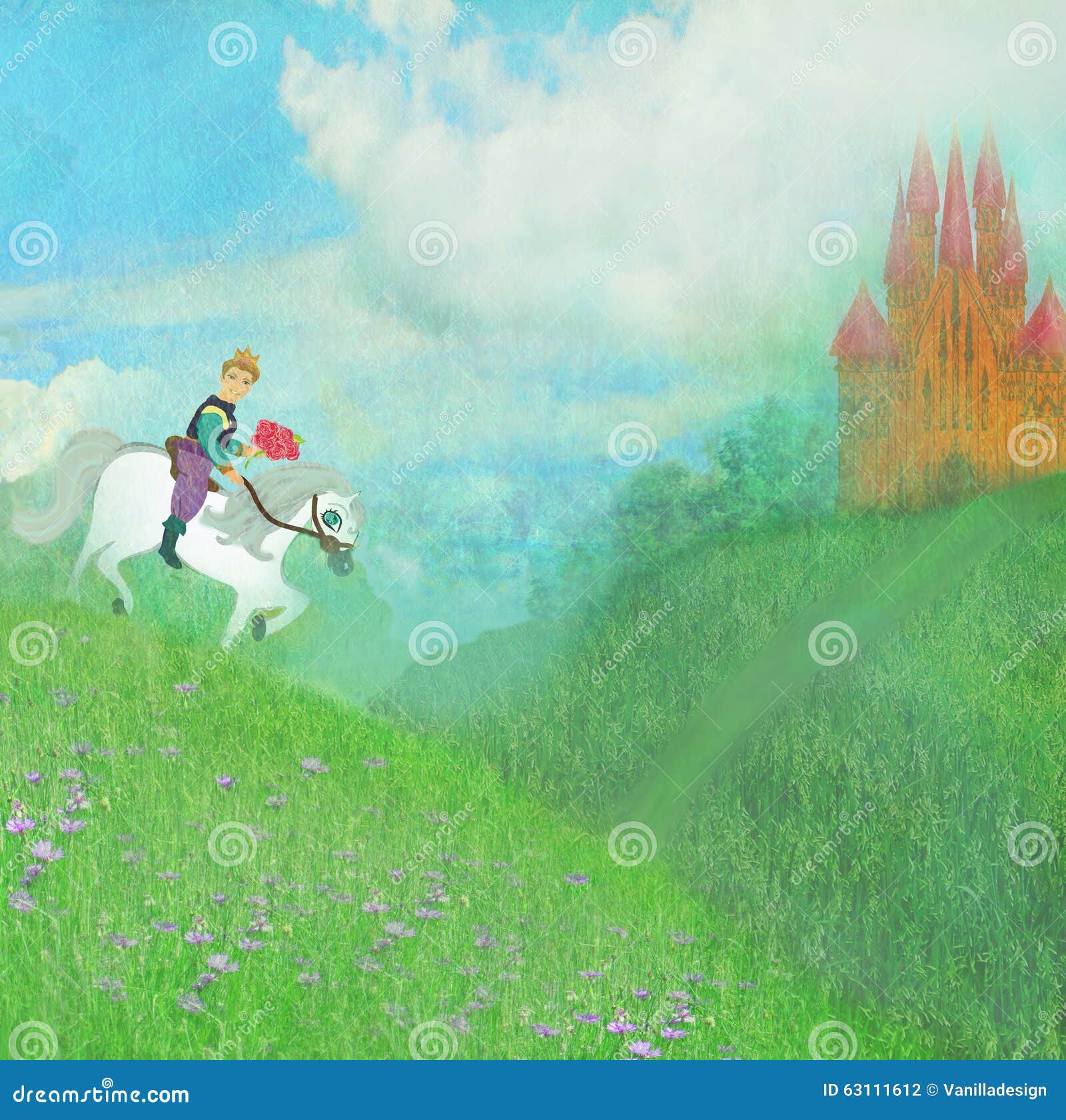 Prince riding a horse stock illustration. Illustration of king - 63111612