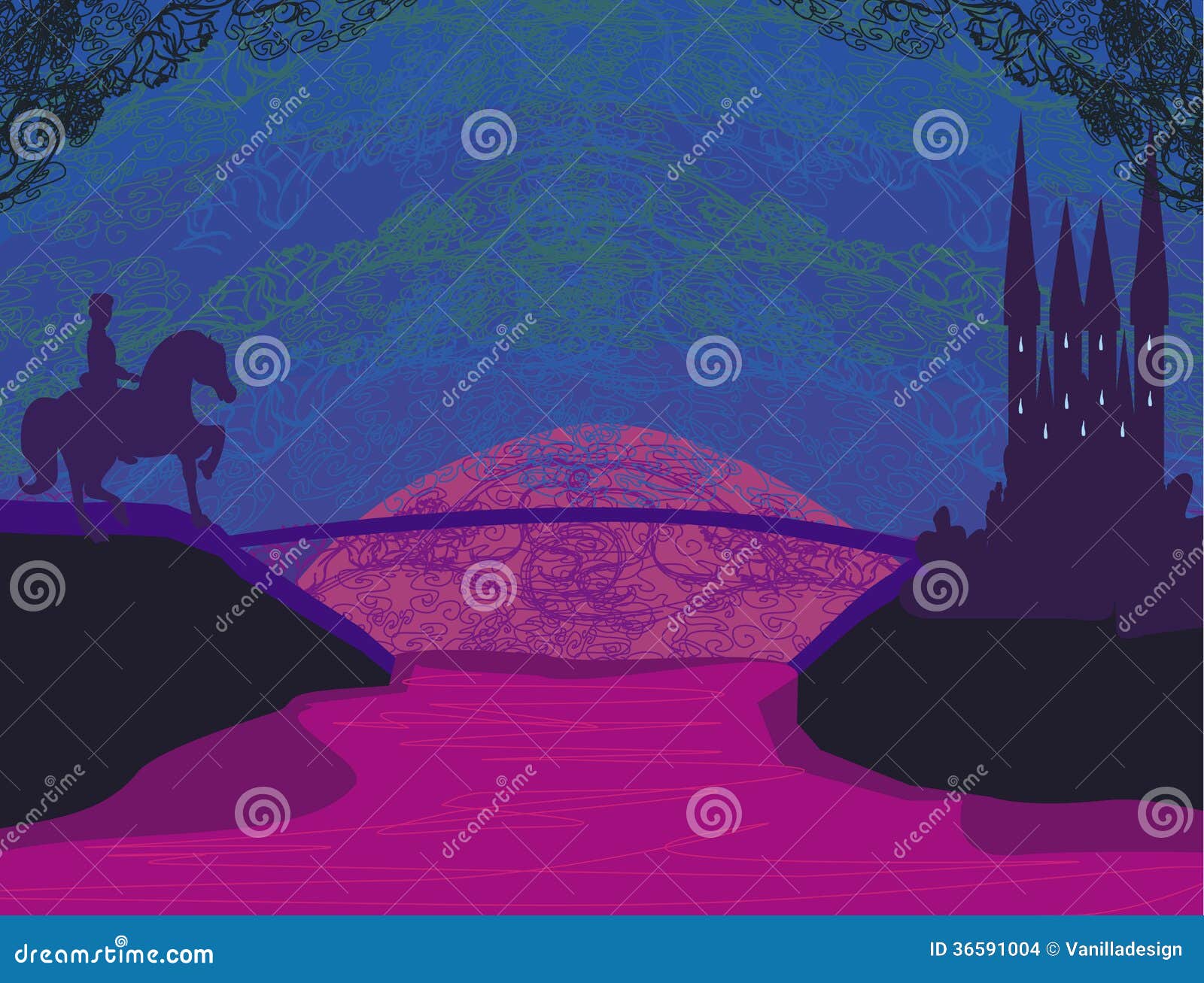 Prince Riding a Horse To the Castle Stock Vector - Illustration of ...