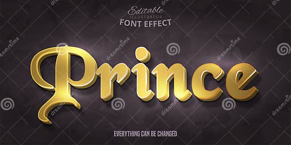 Prince Text, 3d Editable Font Effect Stock Vector - Illustration of ...