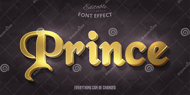 Prince Text, 3d Editable Font Effect Stock Vector - Illustration of ...