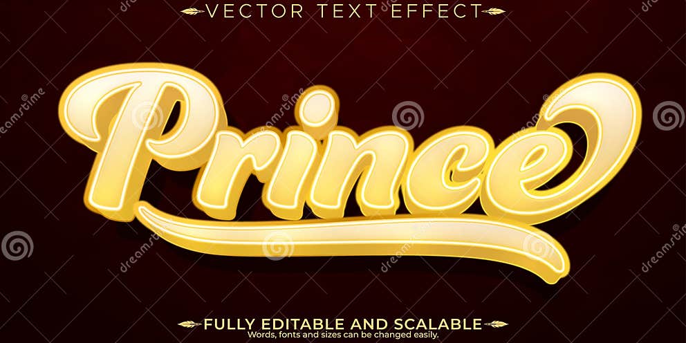 Prince Text Effect, Editable Luxury and Elegant Text Style Stock ...