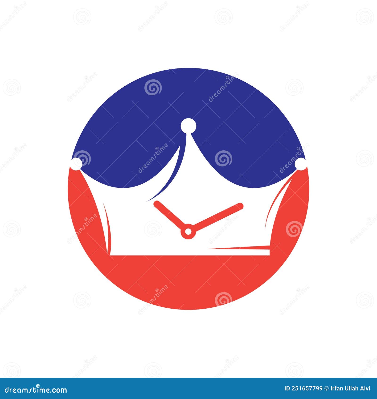 King Time Vector Logo Design Template. Crown with Clock Icon Vector ...