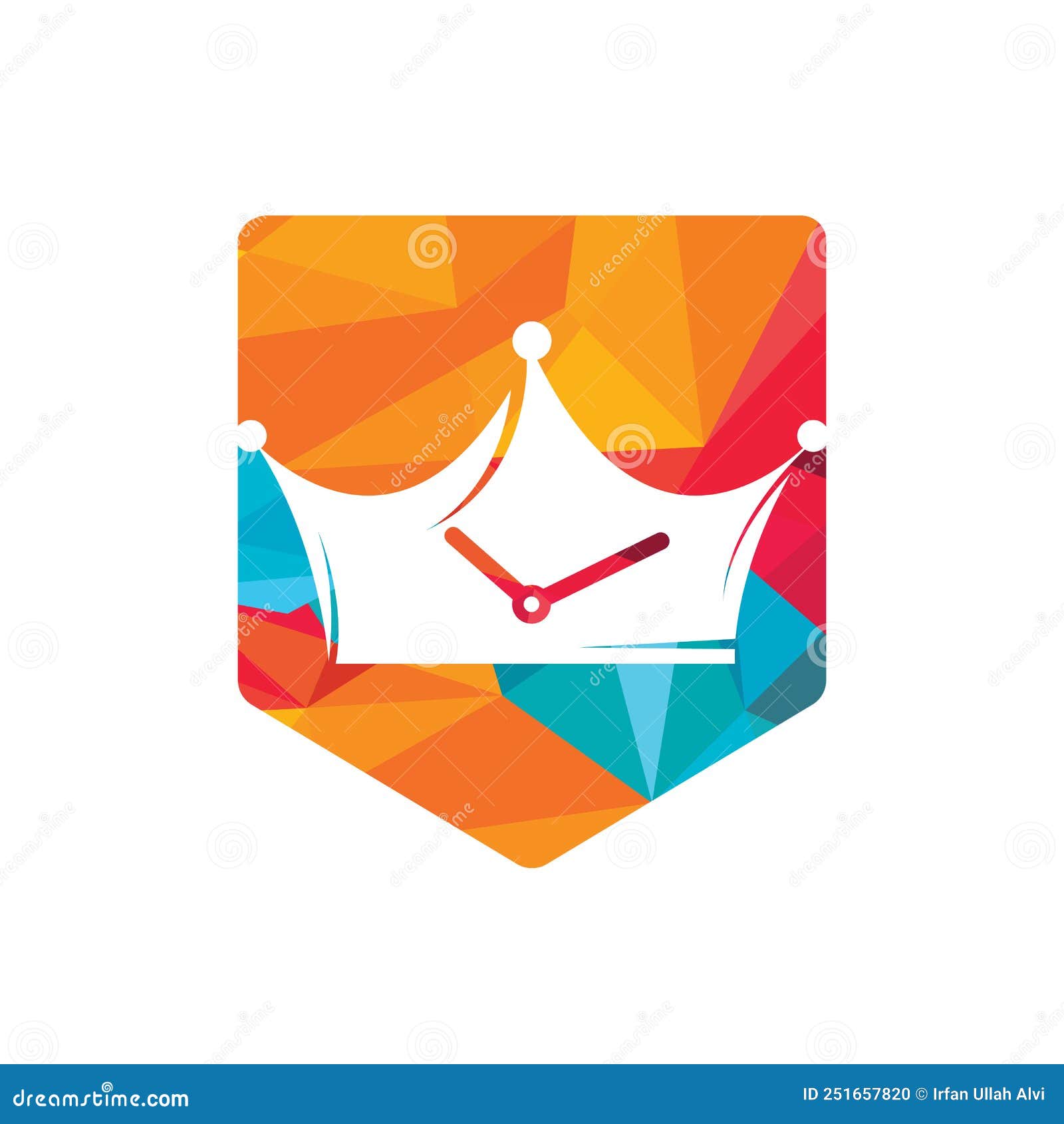 King Time Vector Logo Design Template. Crown with Clock Icon Vector ...