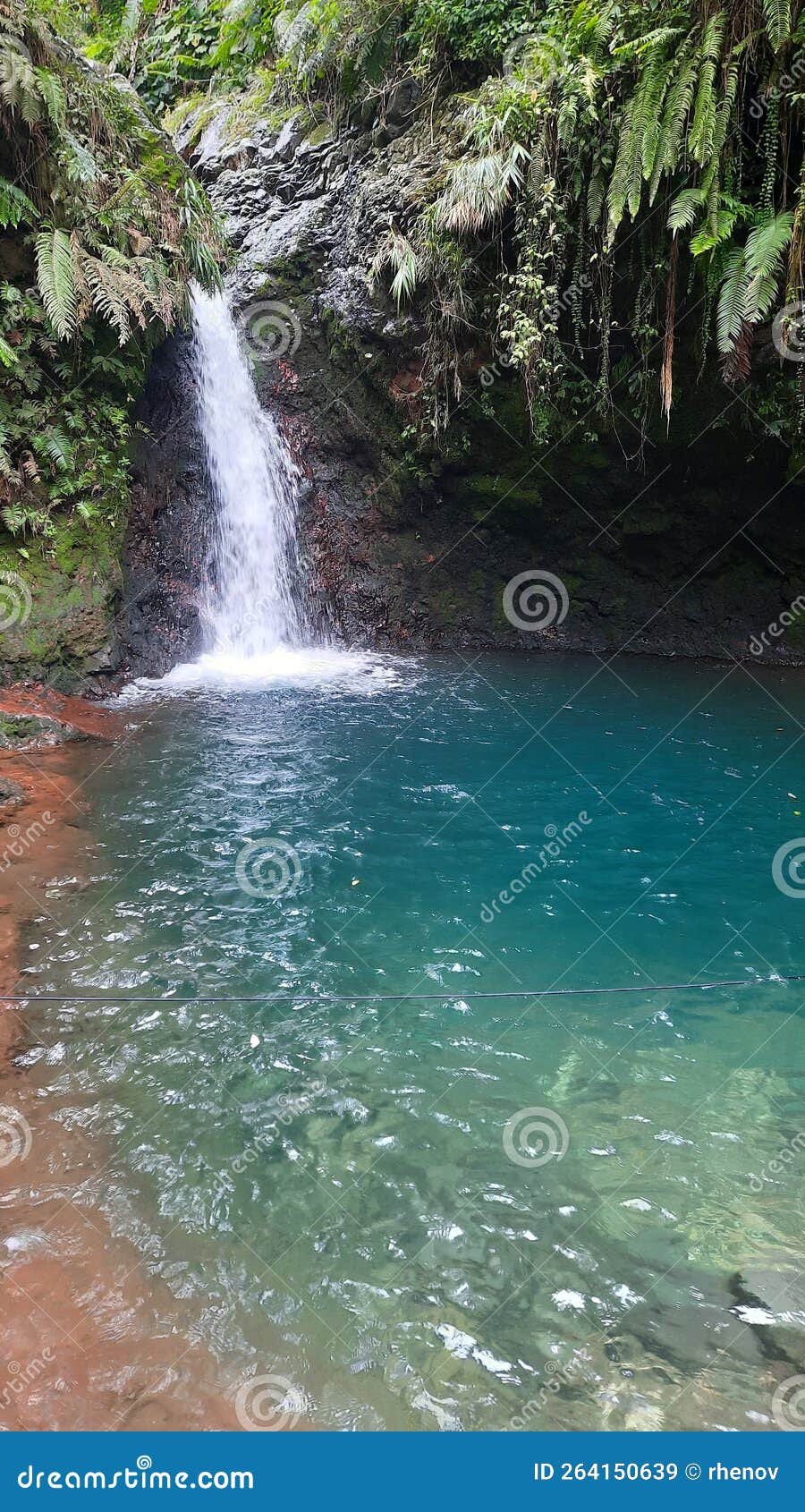 Princely Waterfall with Very Clear and Fresh Water Stock Image - Image ...
