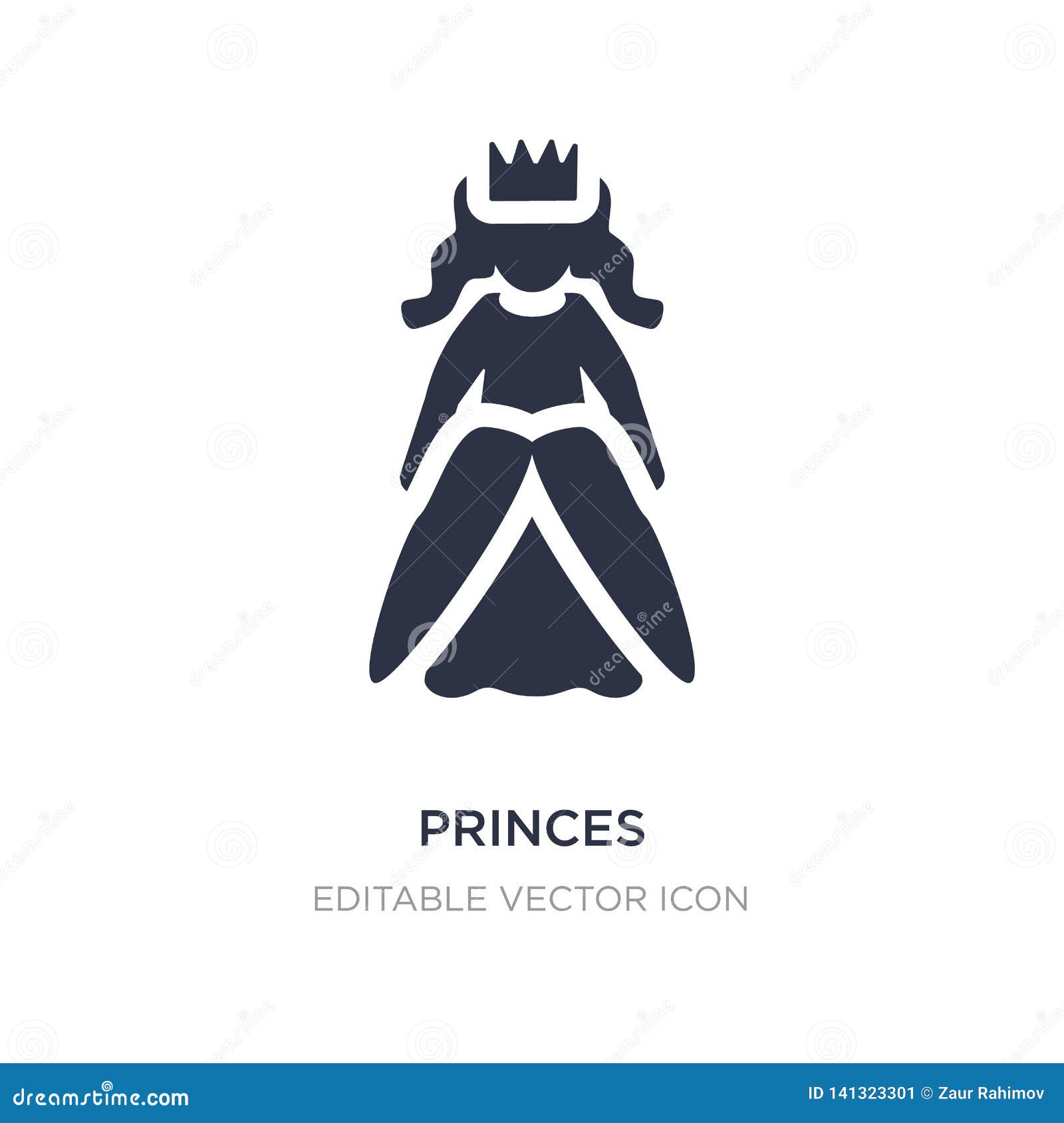 Princes Icon Vector Sign And Symbol Isolated On White Background ...