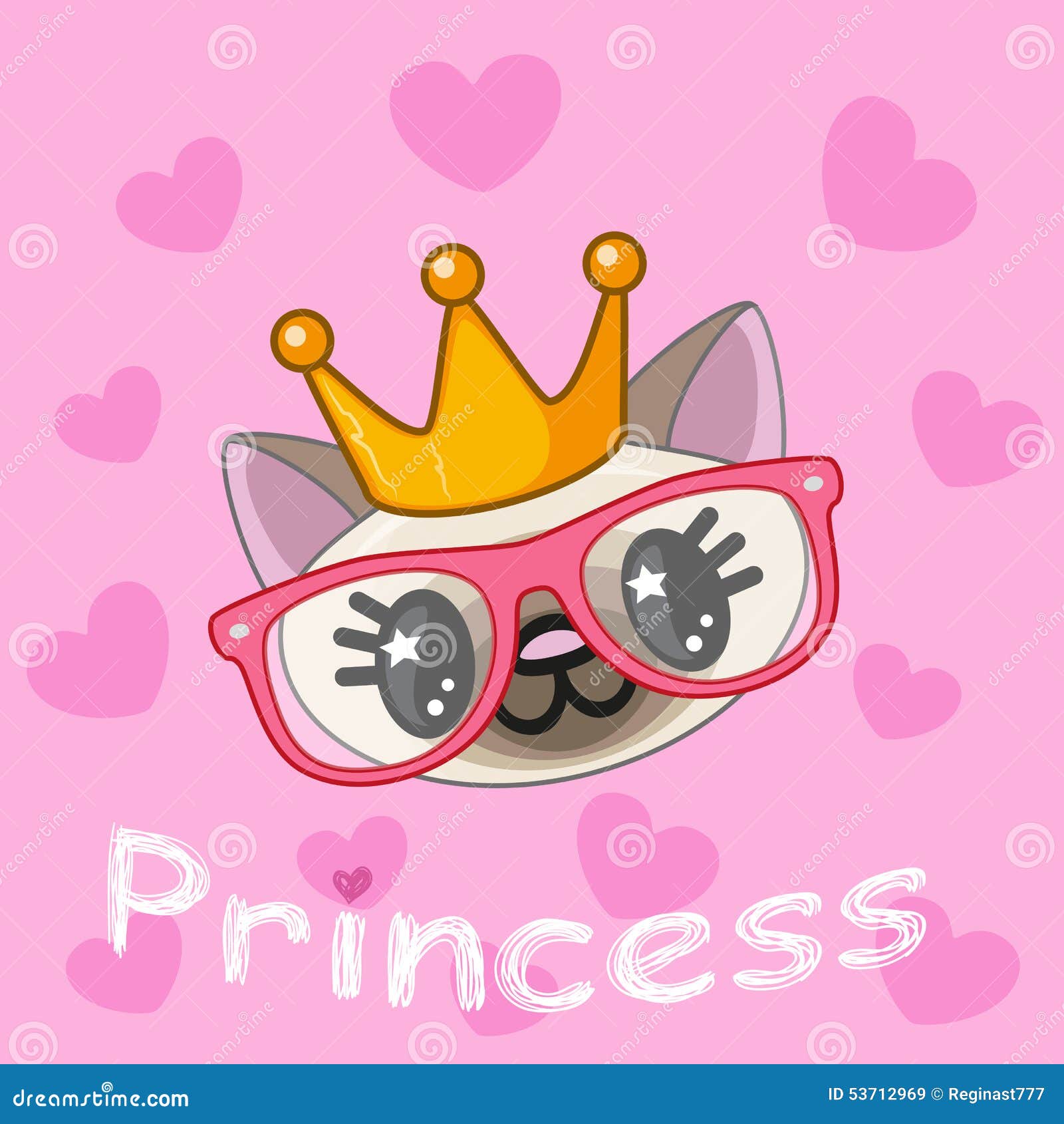 Princesa Cat ilustração do vetor. Ilustração de tiara - 53712969