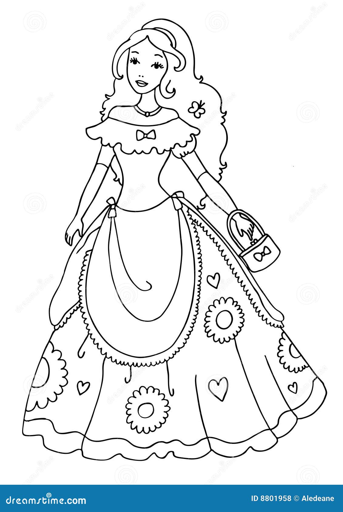 Princesa Coloring Page stock de ilustración. Ilustración de alineada ...
