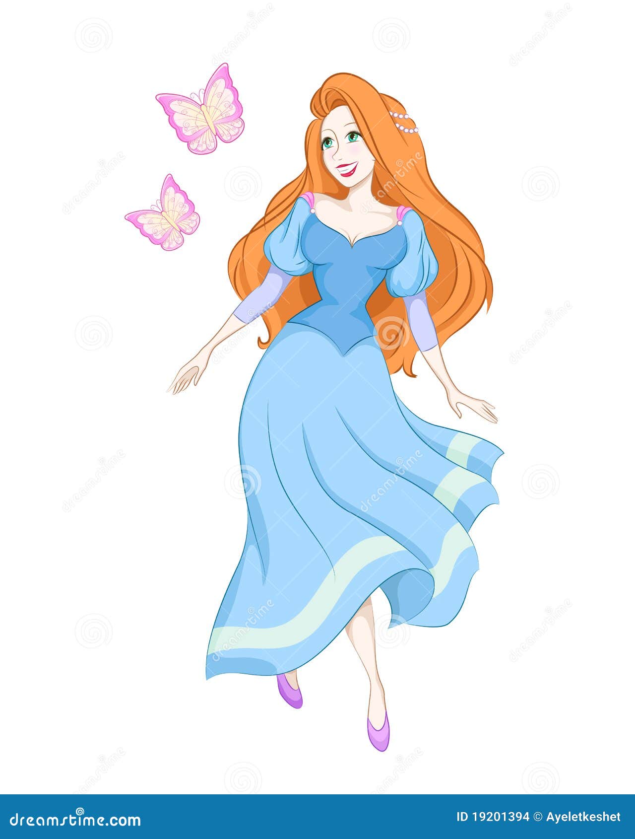 Princesa de la mariposa ilustración del vector. Ilustración de princesa ...