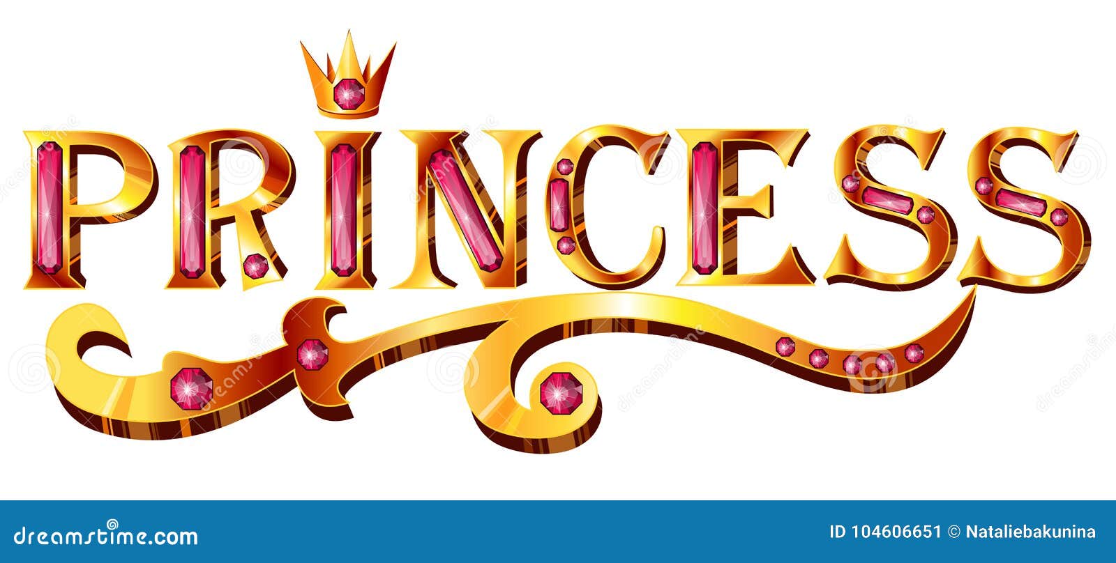 Princesa Del Título Del Oro Stock de ilustración - Ilustración de ...