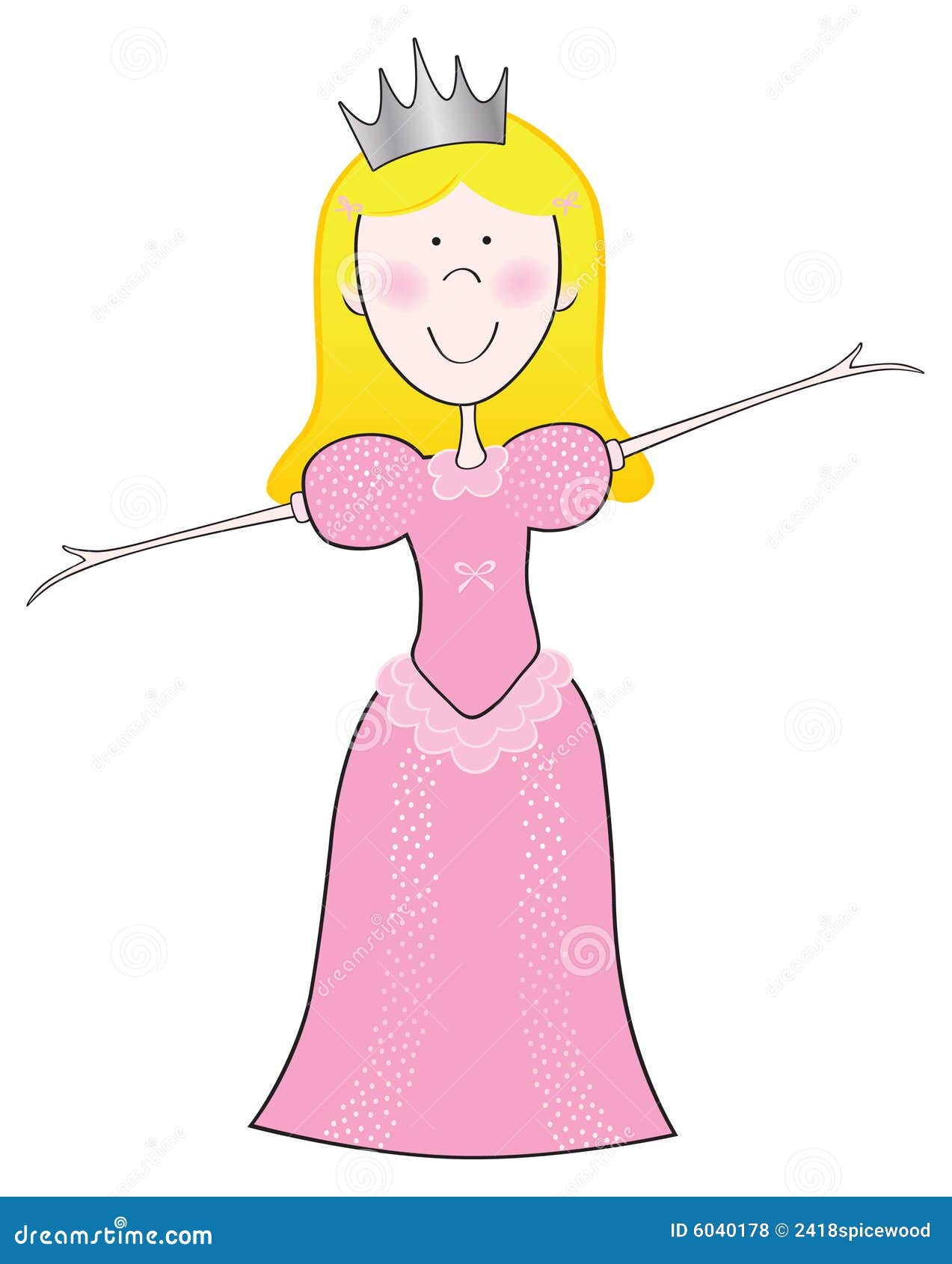 Princesa rosada ilustración del vector. Ilustración de caprichoso - 6040178